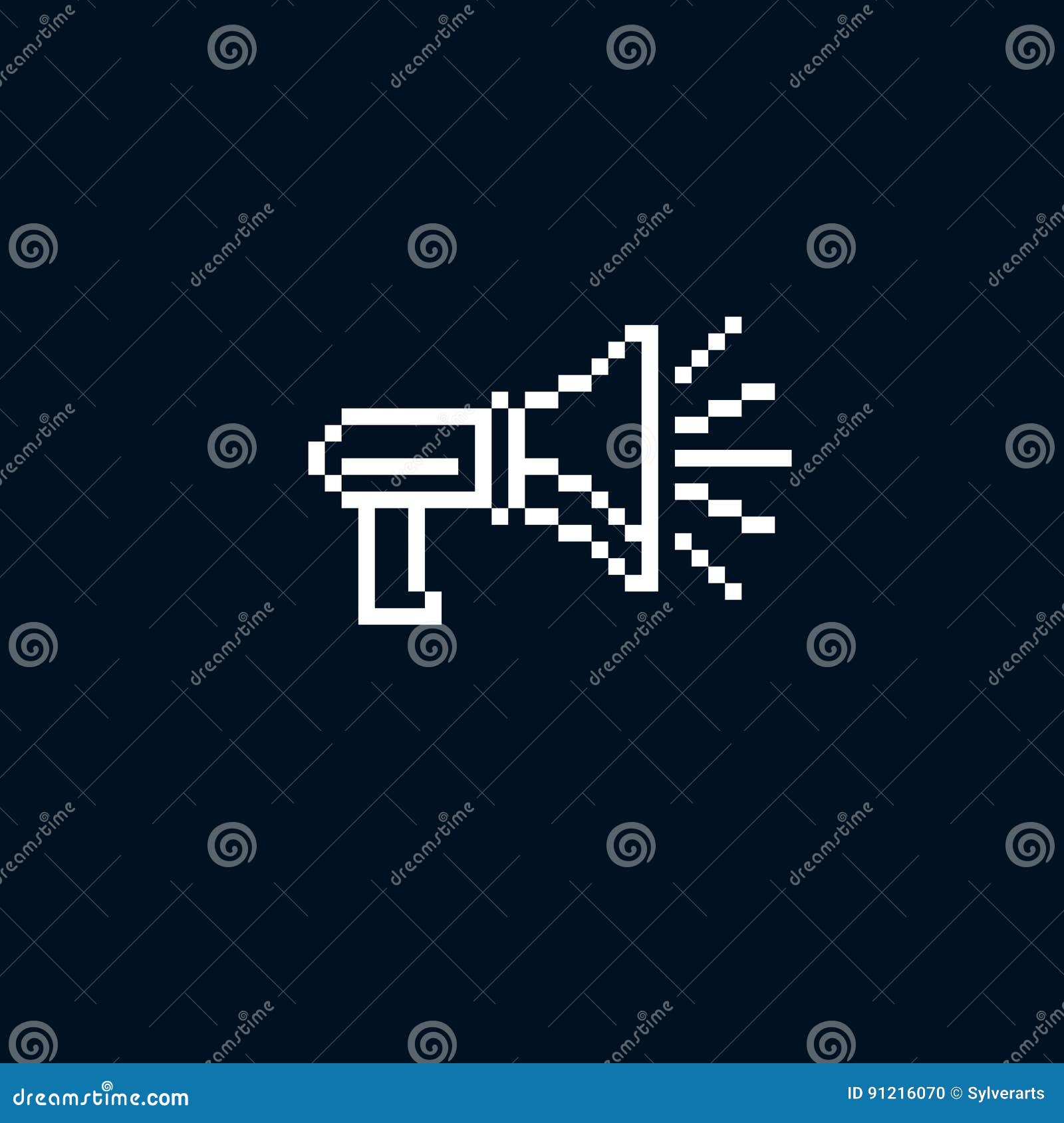 Vector Megaphone Pixel Icon Isolated, 8bit Graphic Element. Simplistic ...