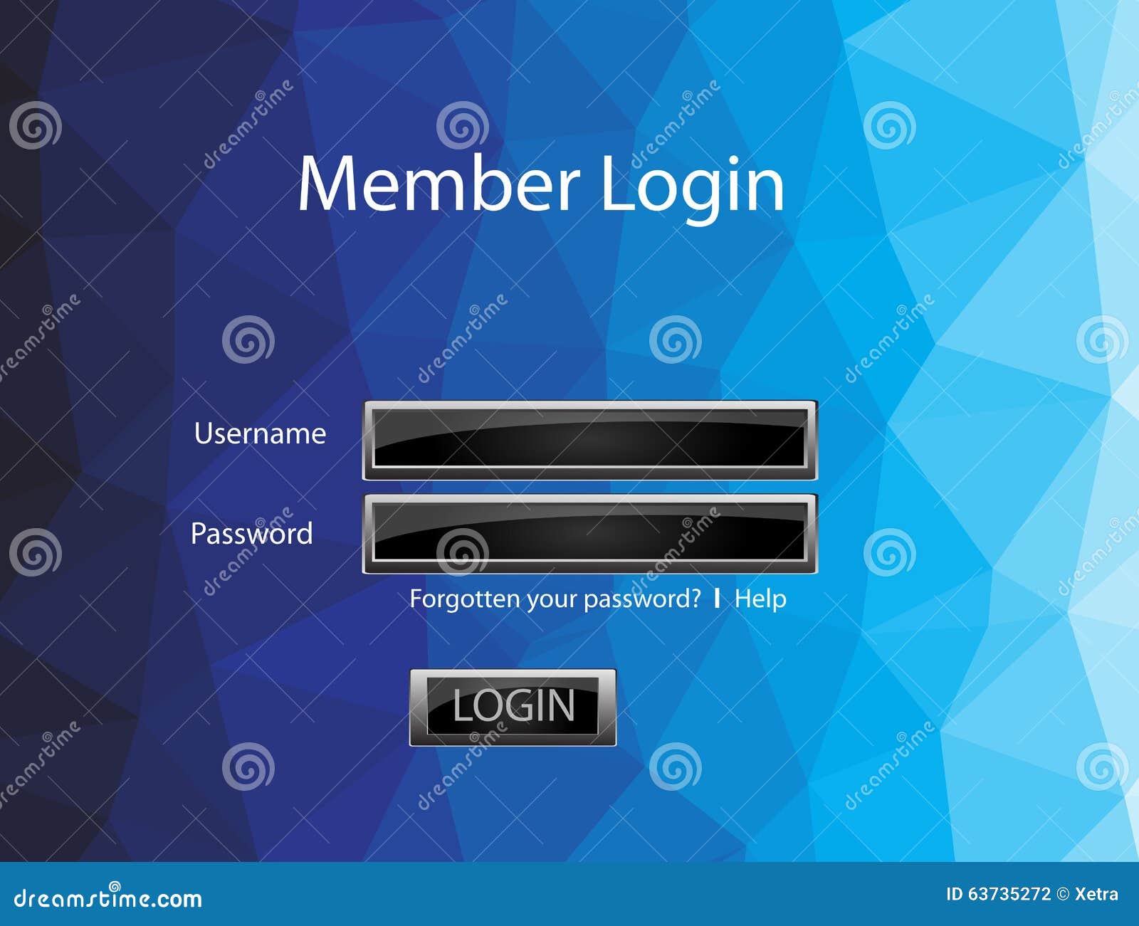 Vector Member Login Template Stock Illustration - Illustration of blue ...