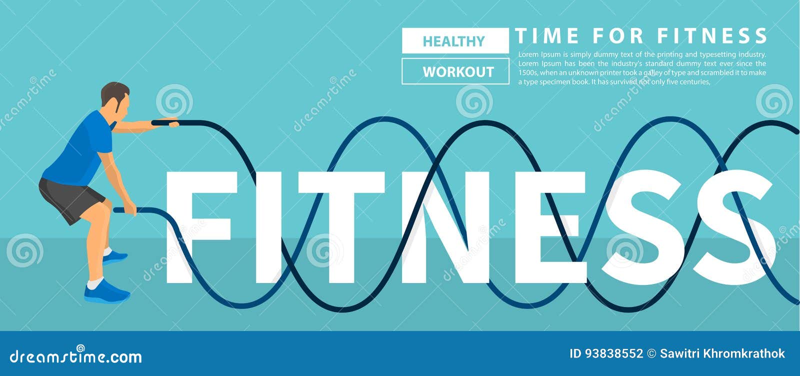 Battle Rope Workout,vector Illustration, Silhouette | CartoonDealer.com ...