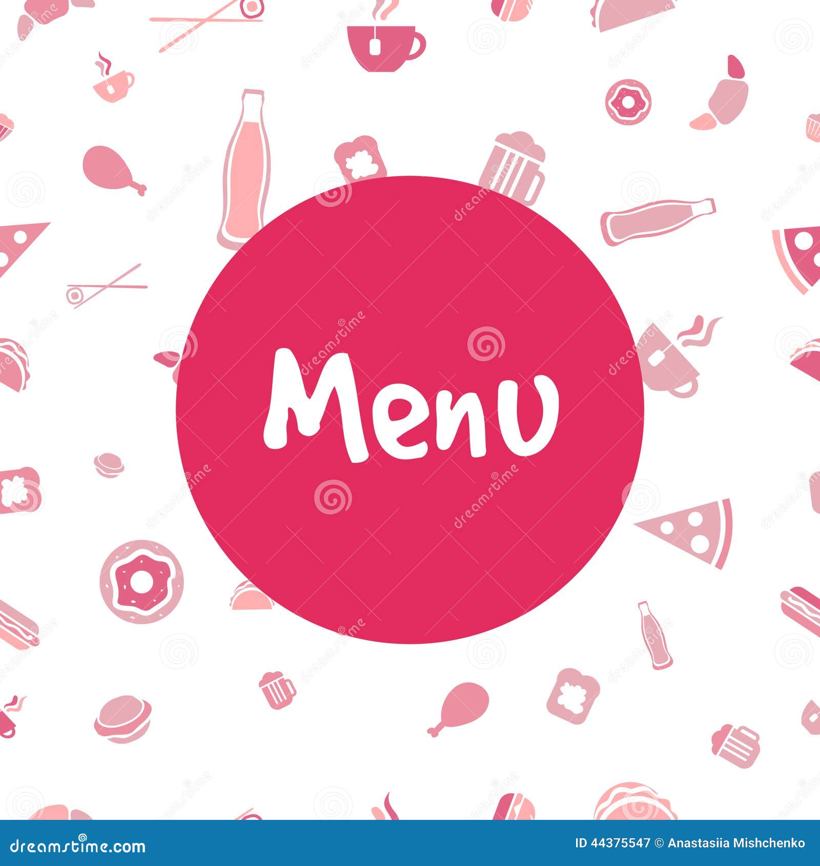 Vector Menu Cover Design with Food Icons Stock Vector - Illustration of ...
