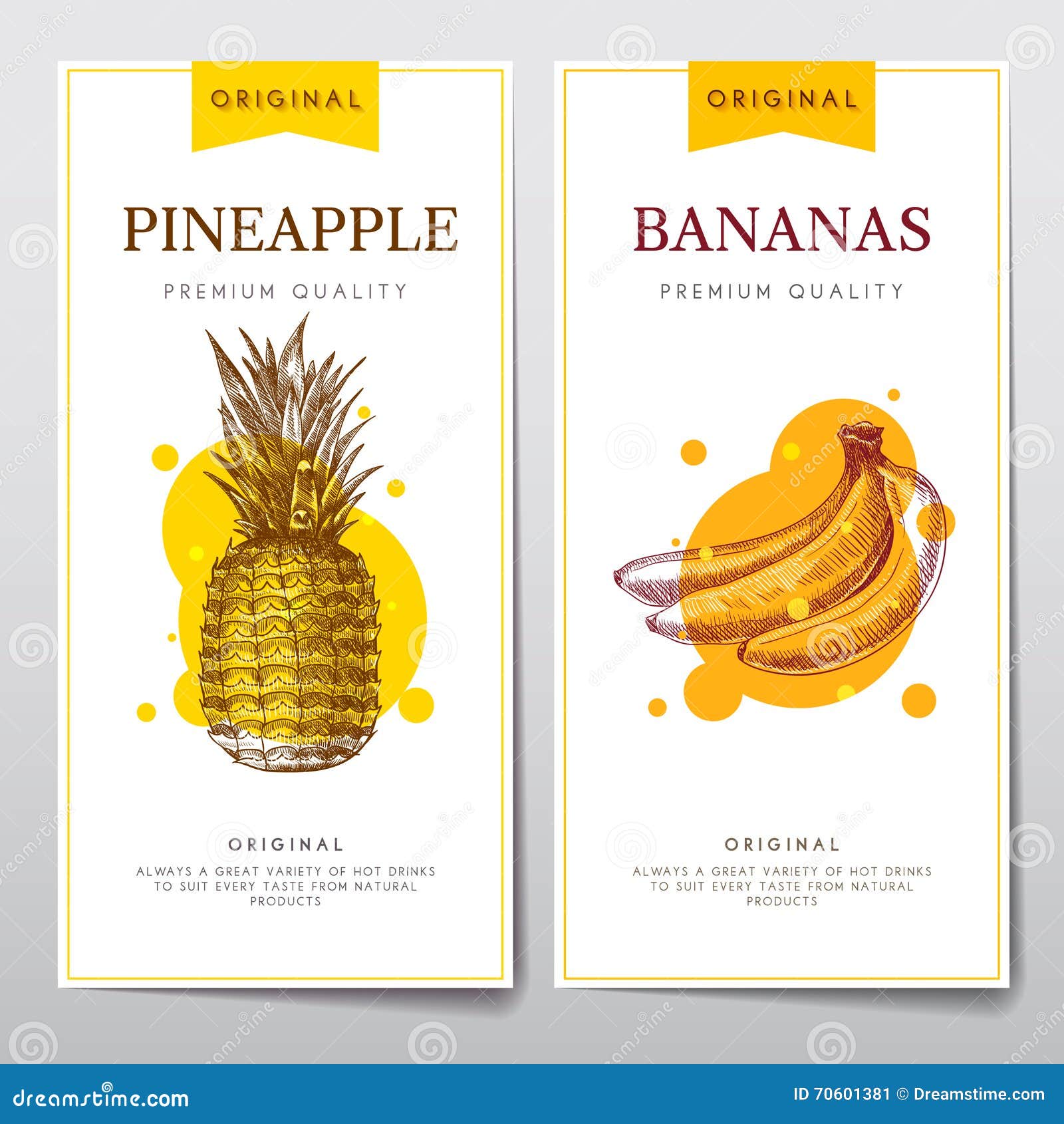 Vector Menus on the Theme of Fruits. Stock Vector - Illustration of ...