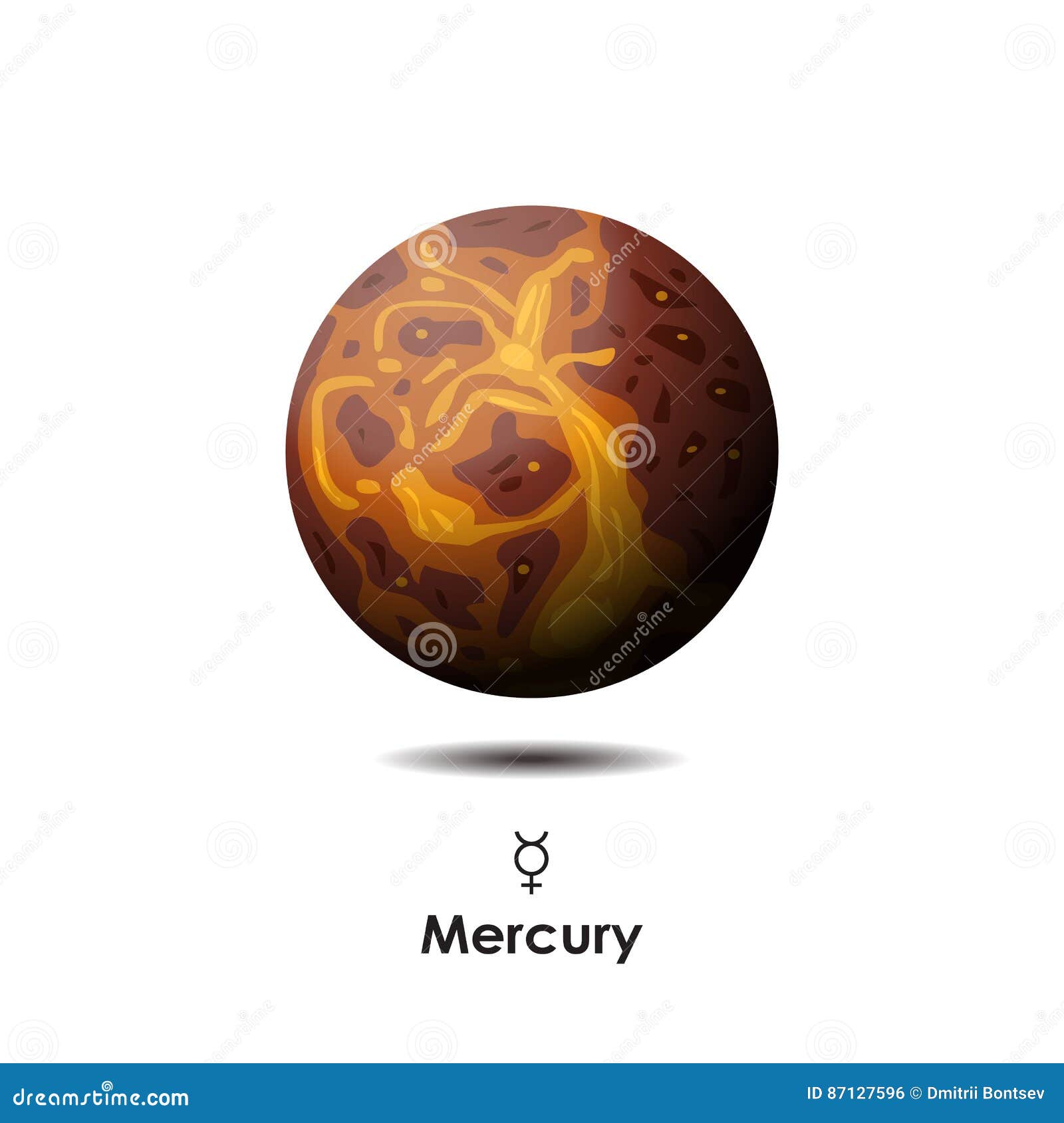 Vector Mercury on Background with Symbol Stock Vector - Illustration of ...