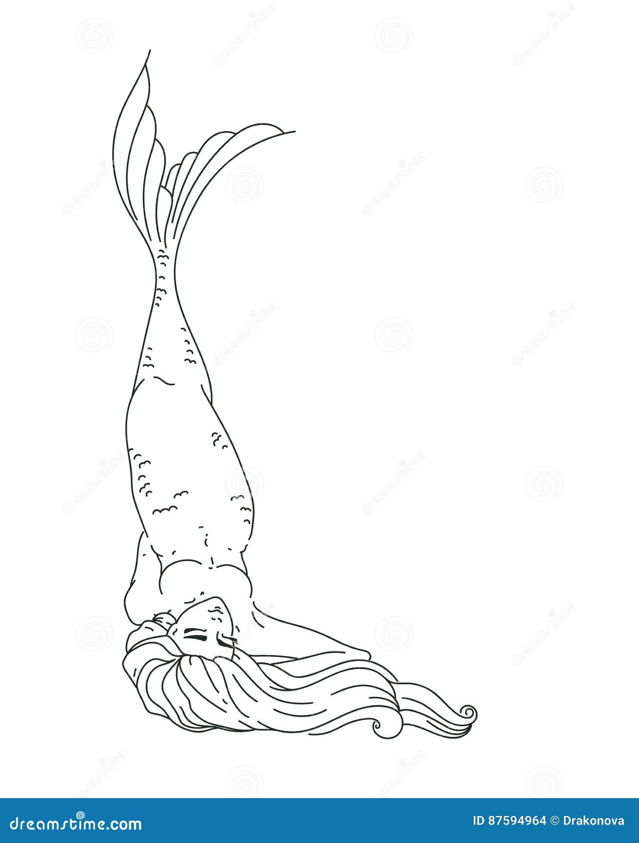 Vector mermaid stock vector. Illustration of flippers - 87594964