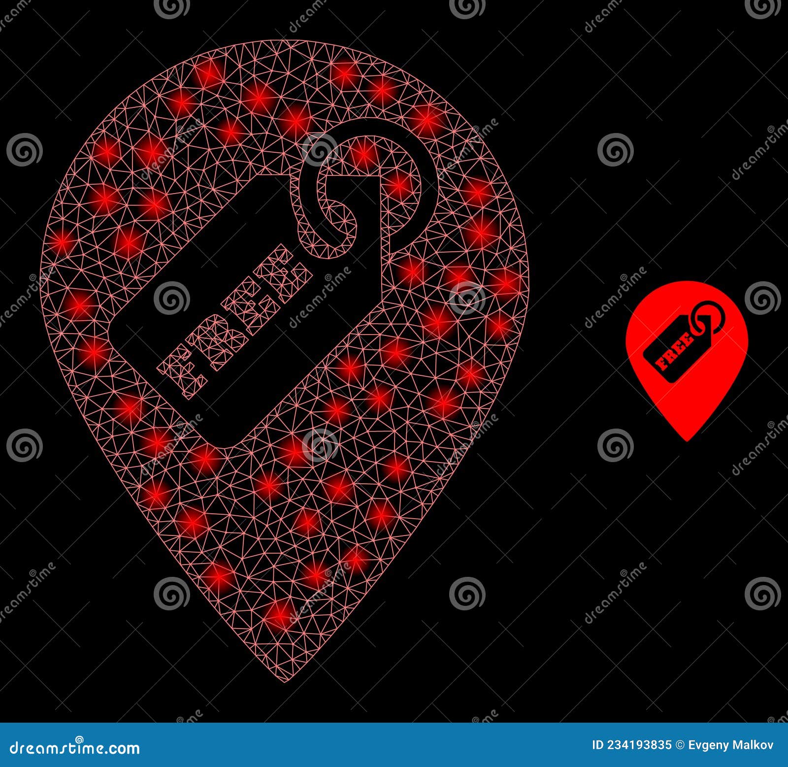 Vector Mesh Net Free Tag Marker with Bright Network Dots Stock Vector ...