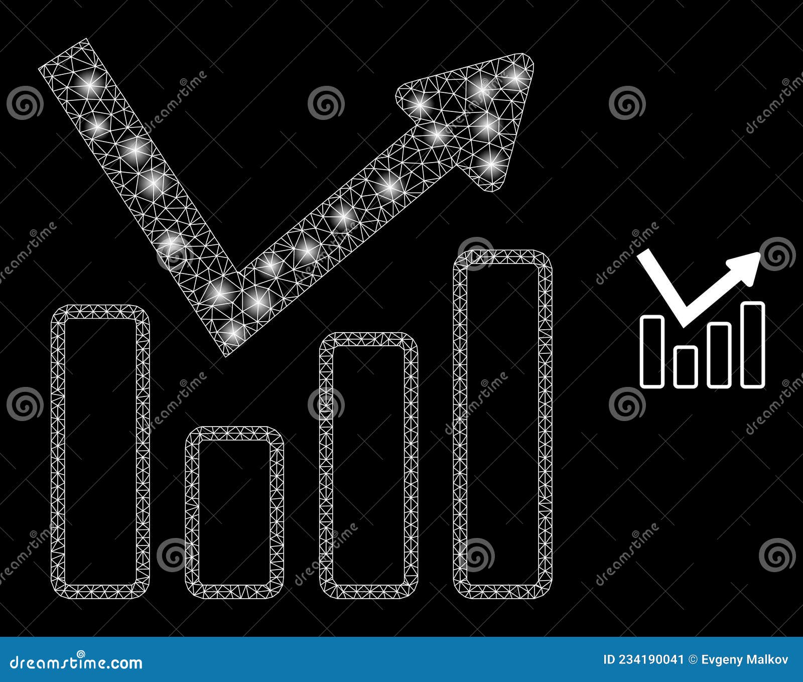 Vector Mesh Net Graph Chart with Magic Network Flares Stock Vector ...