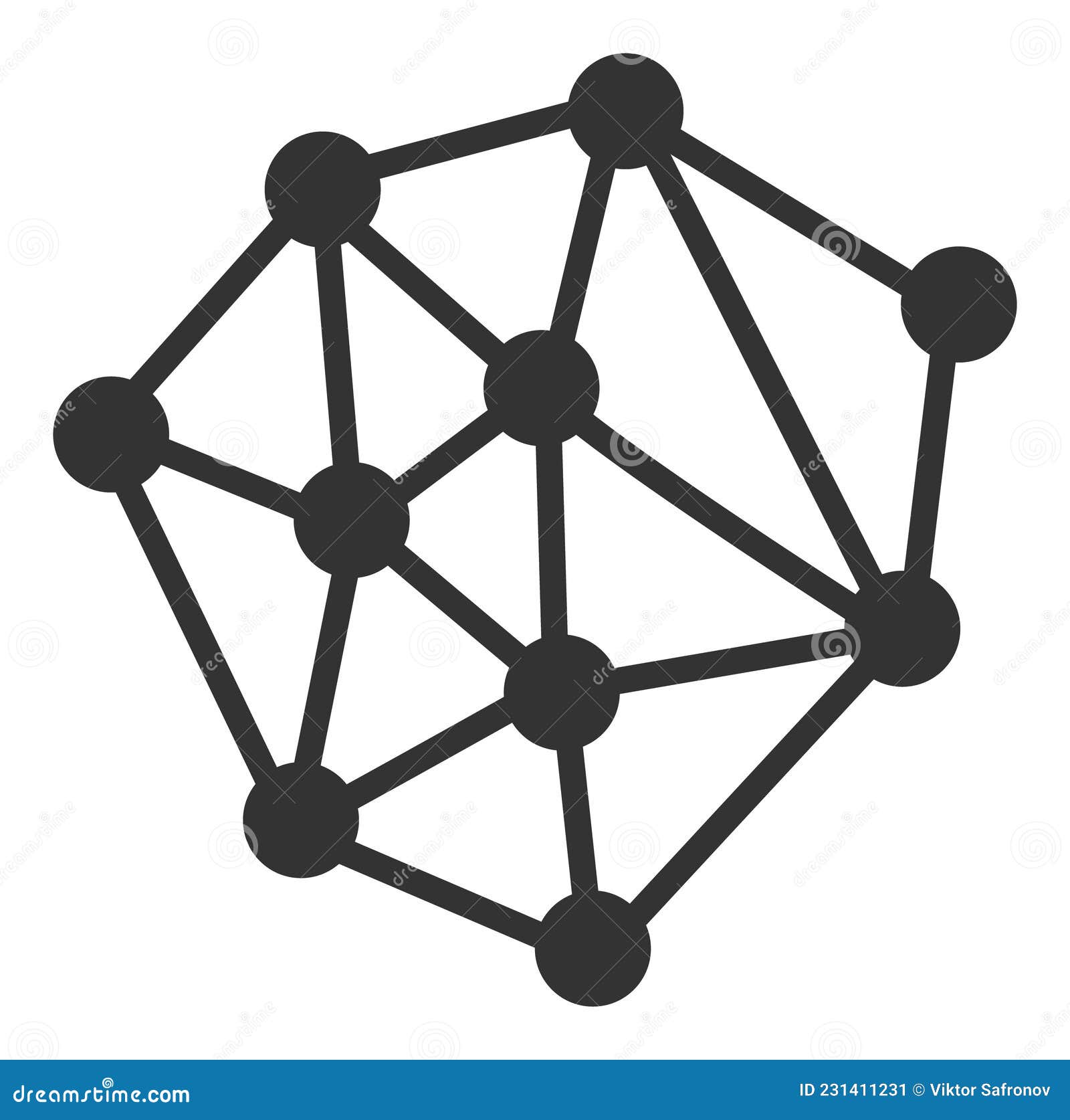 Vector Mesh Structure Flat Icon Symbol Stock Vector - Illustration of ...