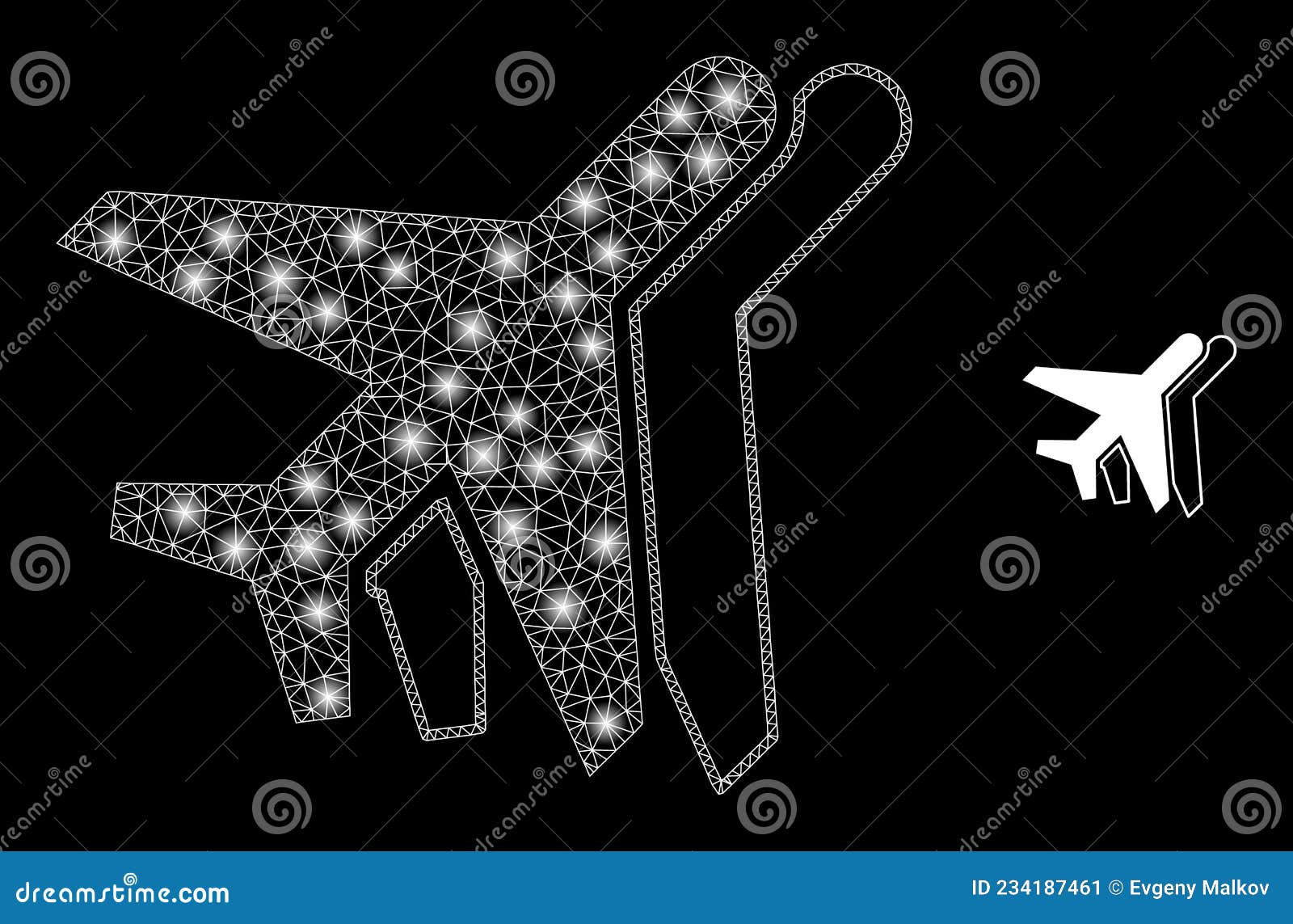 Vector Mesh Web Aviation with Magic Carcass Stars Stock Vector ...