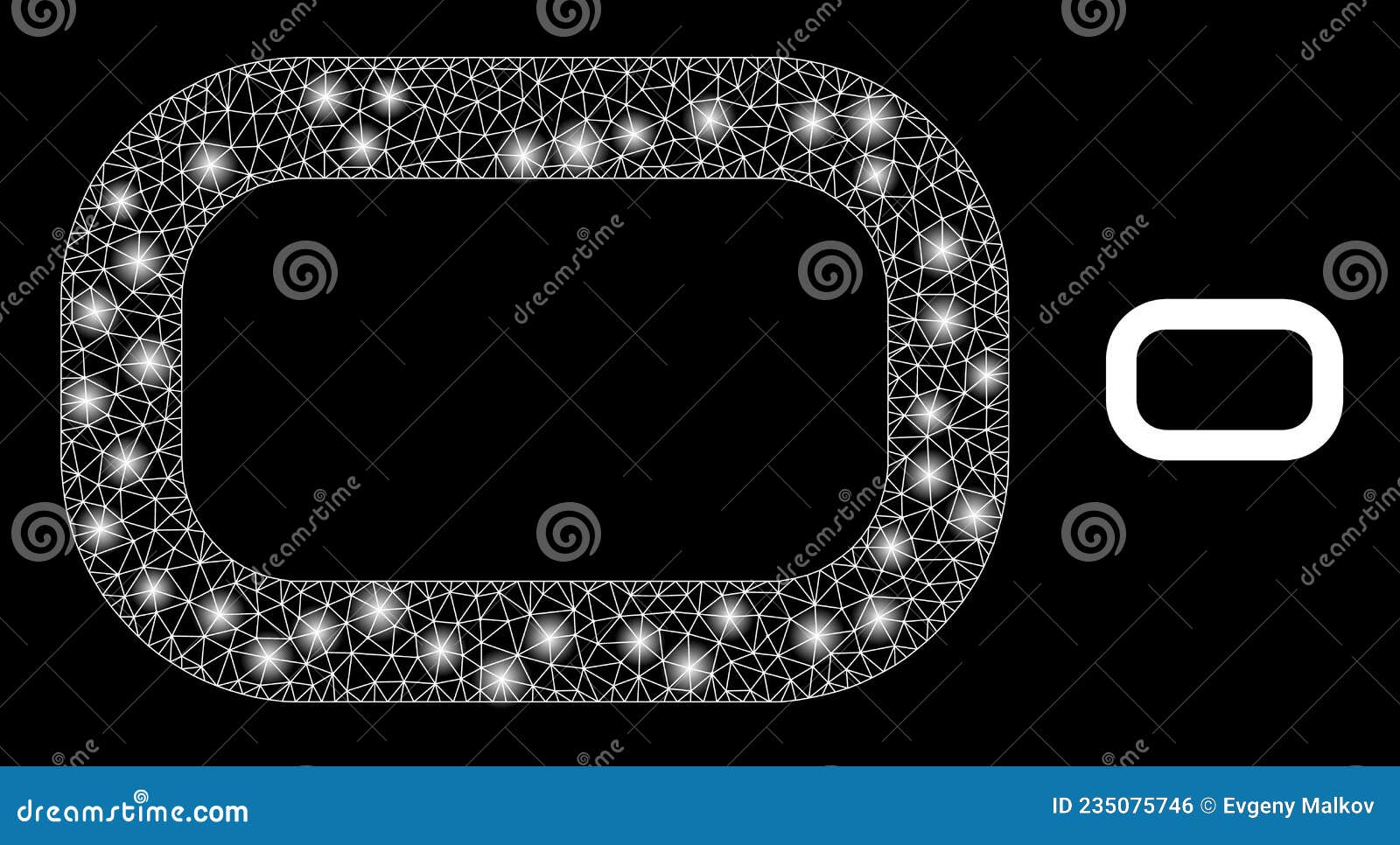 Vector Mesh Web Empty Rounded Rectangle with Glowing Carcass Spots ... Vector Mesh Web Empty Rounded Rectangle with Glowing Carcass Spots ...
