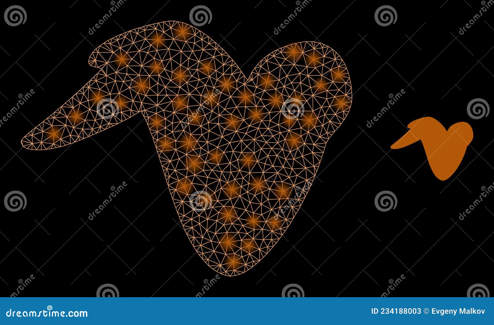 Vector Mesh Web Fried Chicken Wing with Glitter Constellation Flashes ...