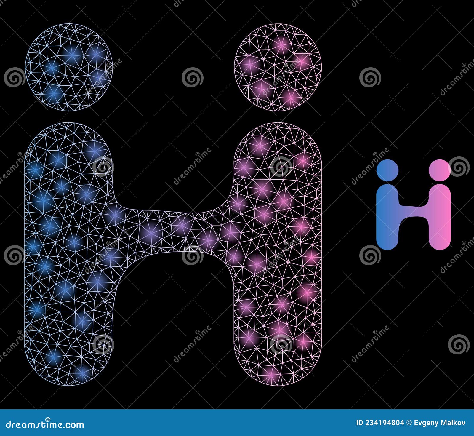 Vector Mesh Web Human Conjugation with Magic Constellation Dots Stock ...