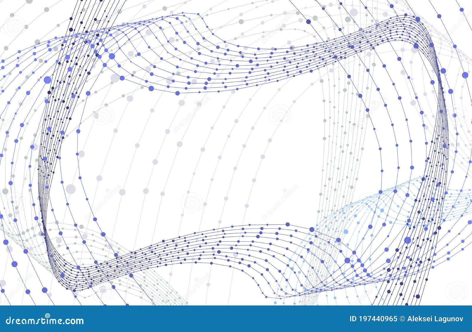 Vector Mesh, White Background, Blue Network Swirls, Connected Dots ...