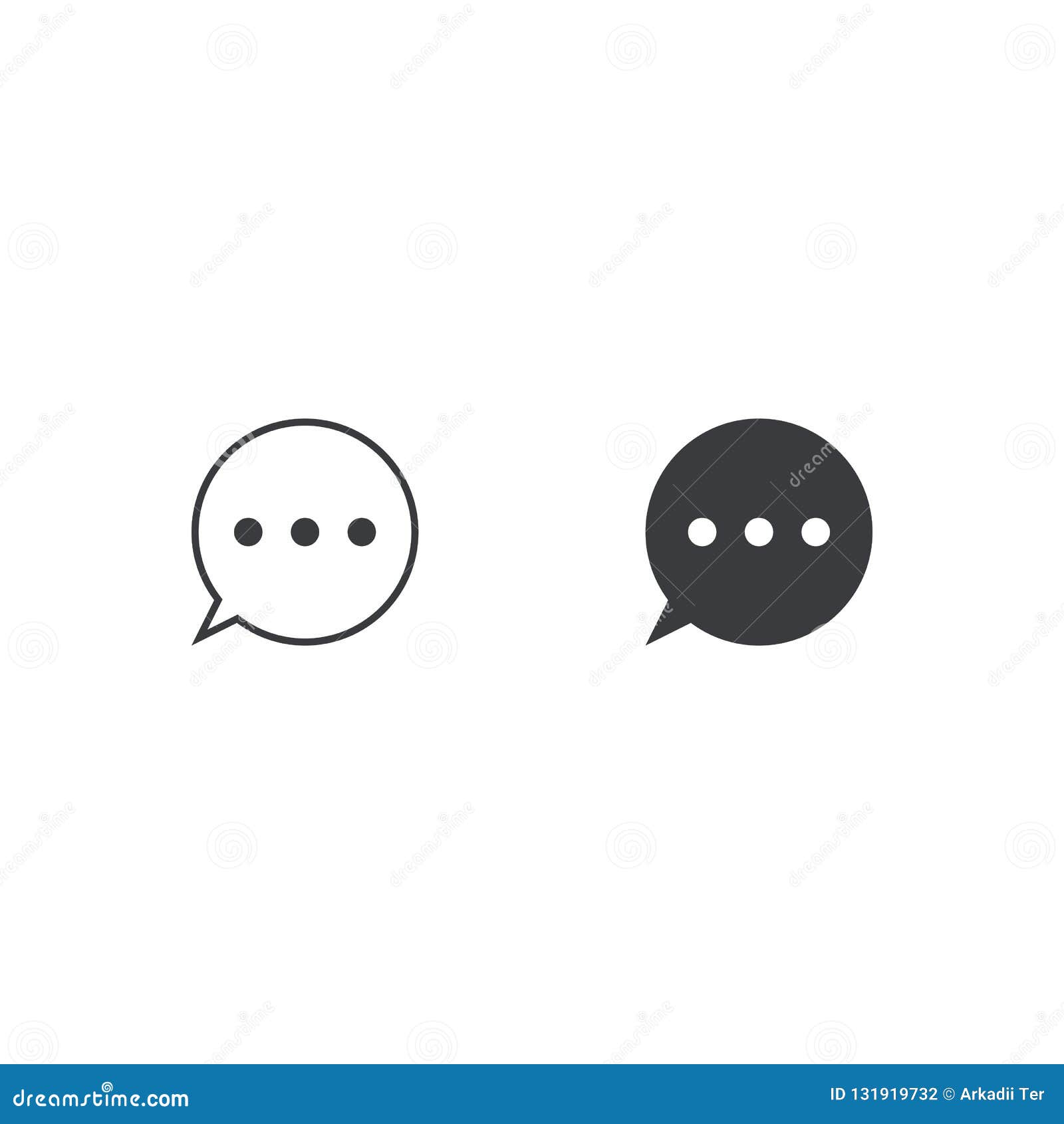 Vector Message Icon. Two Circle Speech Bubble. Element for Design ...