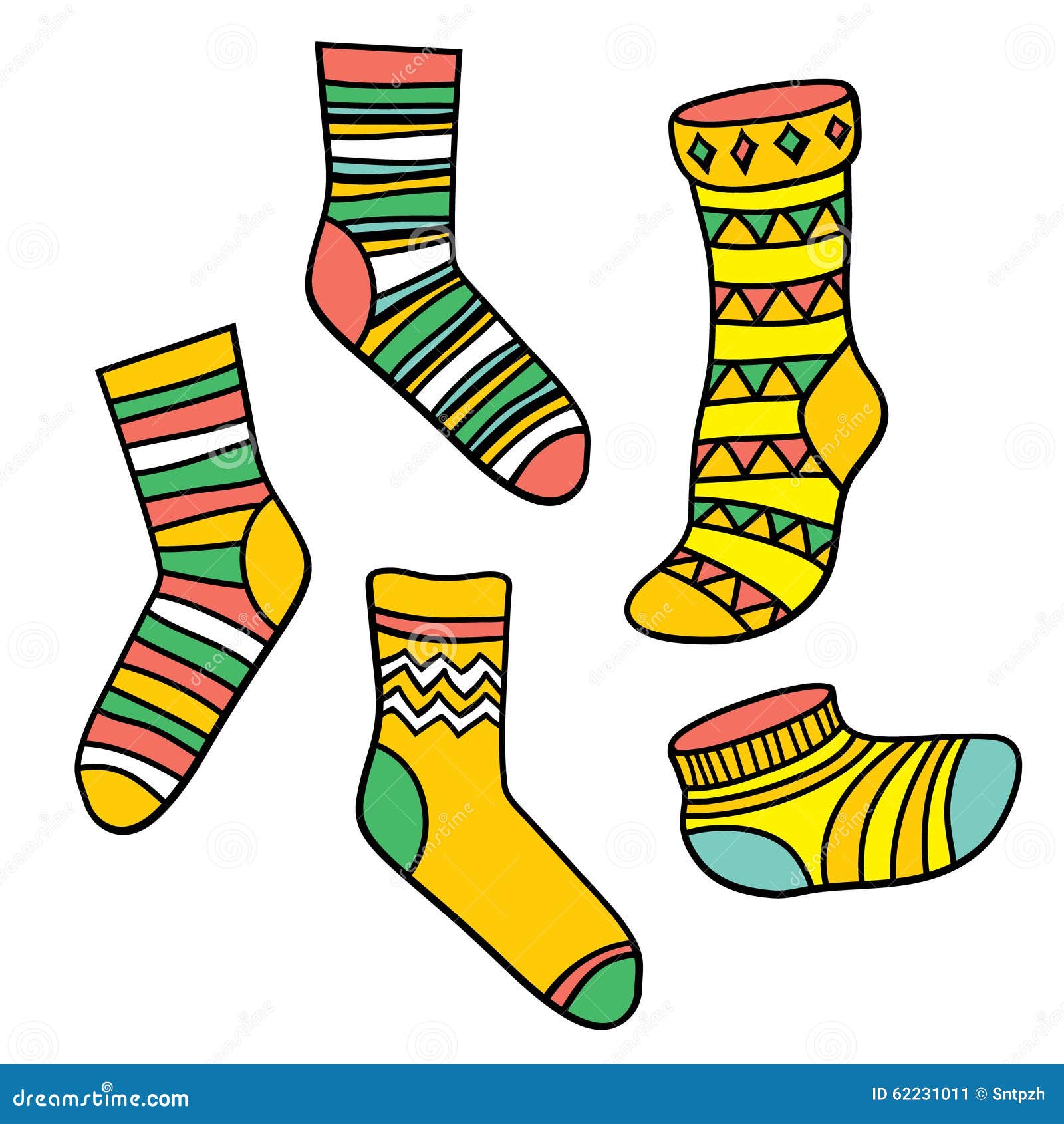 Vector Met Sokken Wordt Geplaatst Die Vector Illustratie - Illustration ...