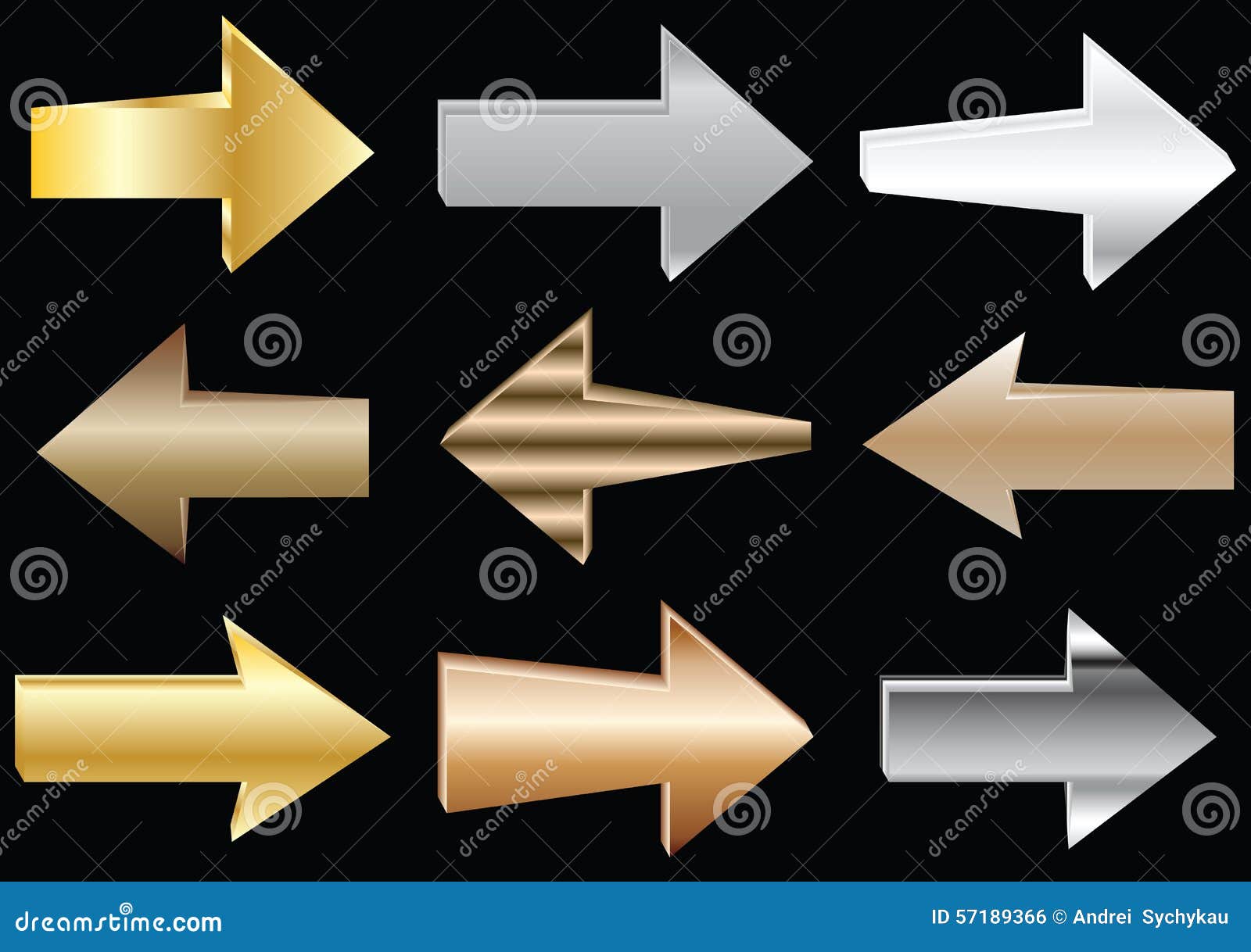 Vector metal arrows stock vector. Illustration of info - 57189366