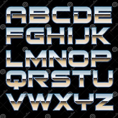 Vector metal font stock vector. Illustration of collection - 34884767