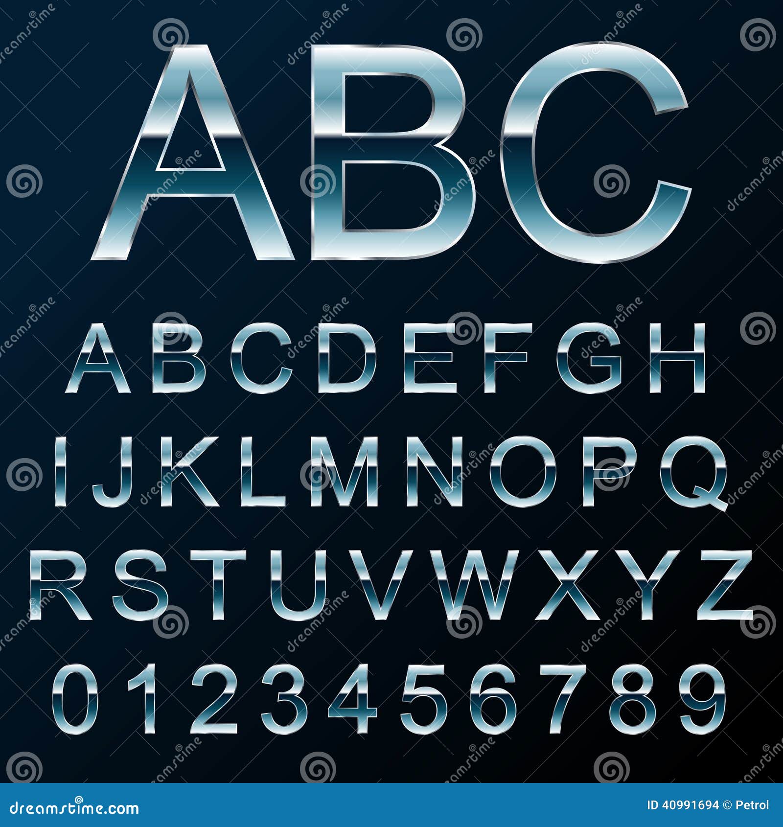 Vector metal font stock vector. Illustration of polished - 40991694