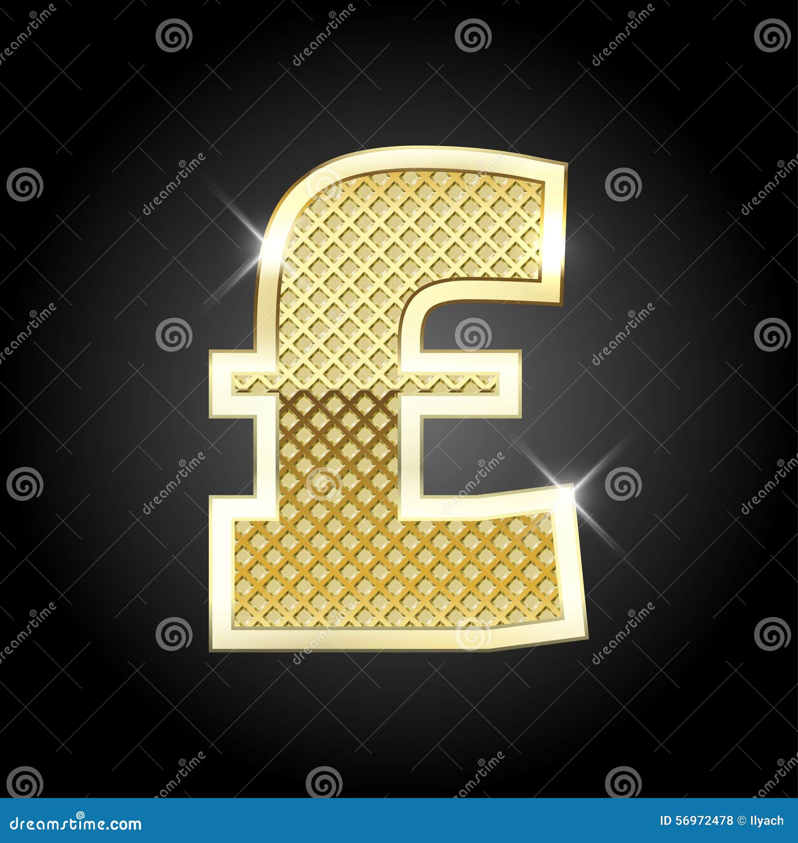 Vector Metal Gold Letter Pound Sign Stock Vector - Illustration of ...