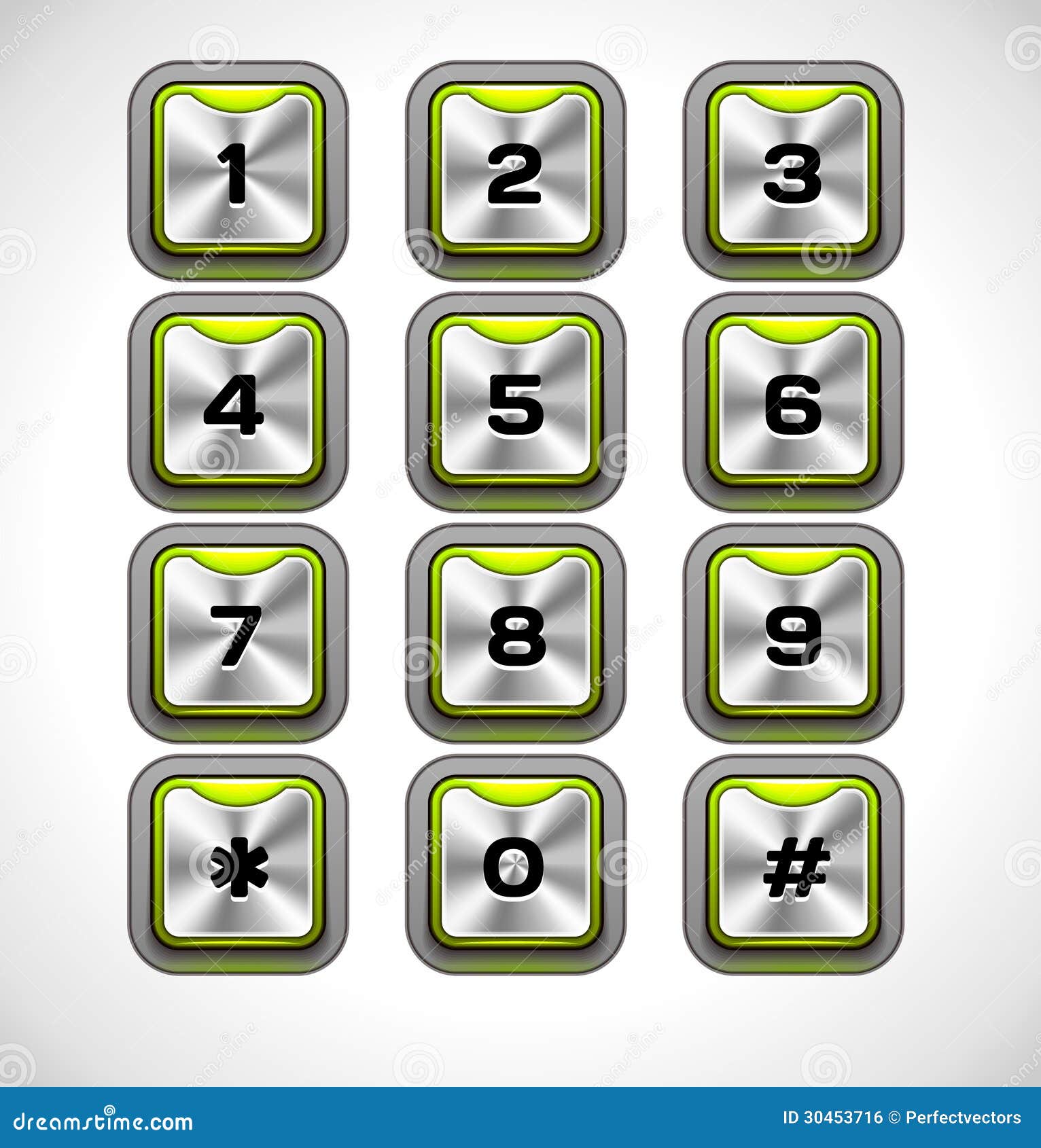 Vector Metal keypad stock vector. Illustration of international - 30453716