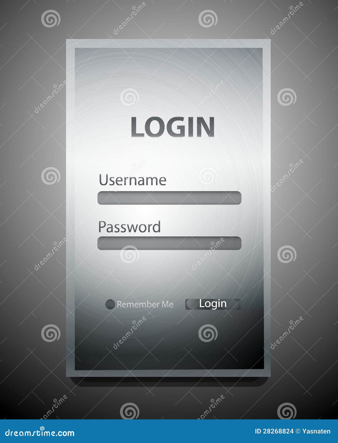Vector metal login form stock illustration. Illustration of register ...
