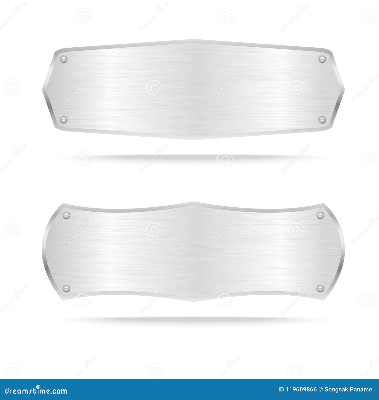 Vector Metal Name Plate or Metal Label with Screws with Screws Stock ...