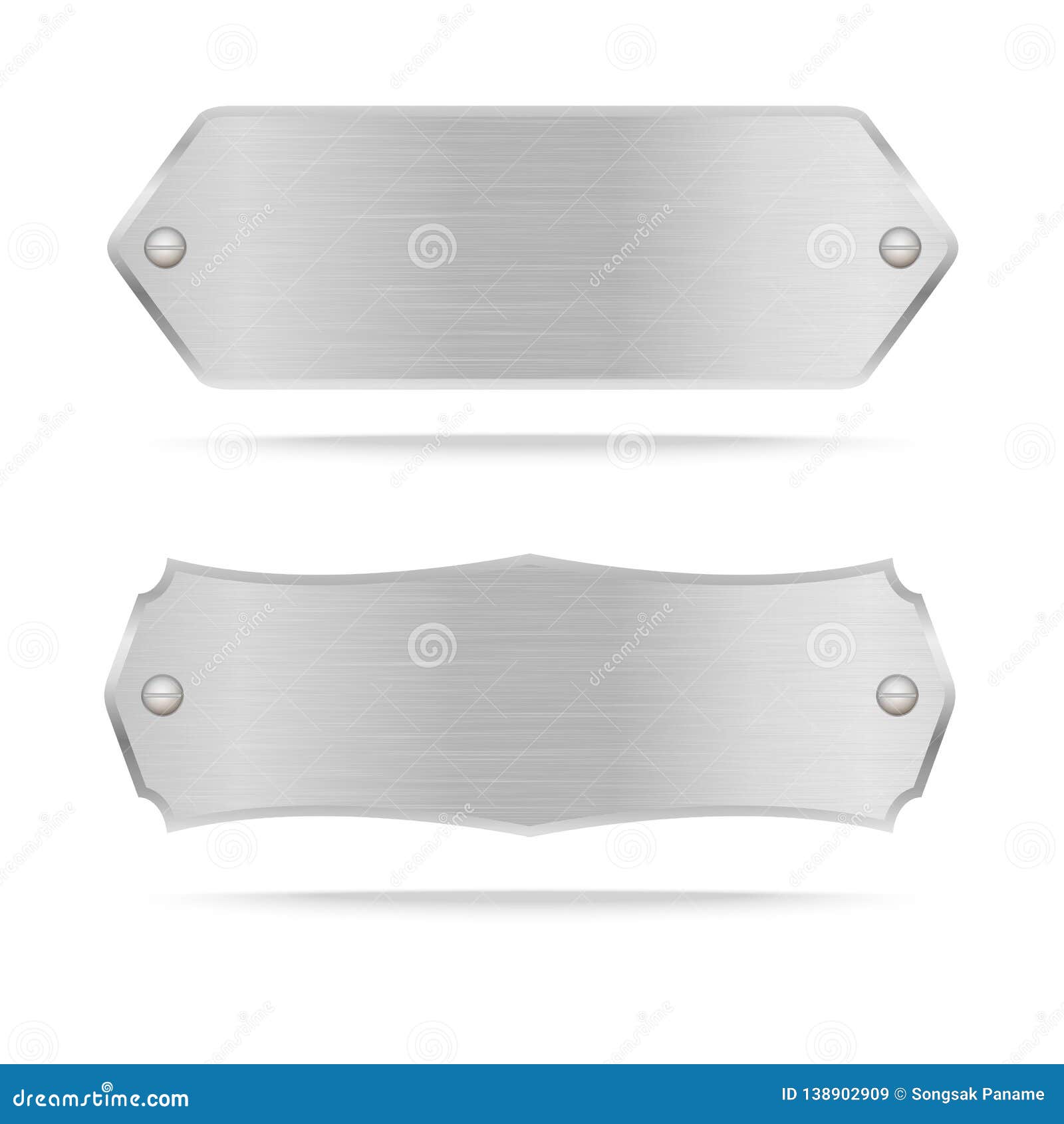Vector Metal Name Plate or Metal Label with Screws with Screws Stock ...
