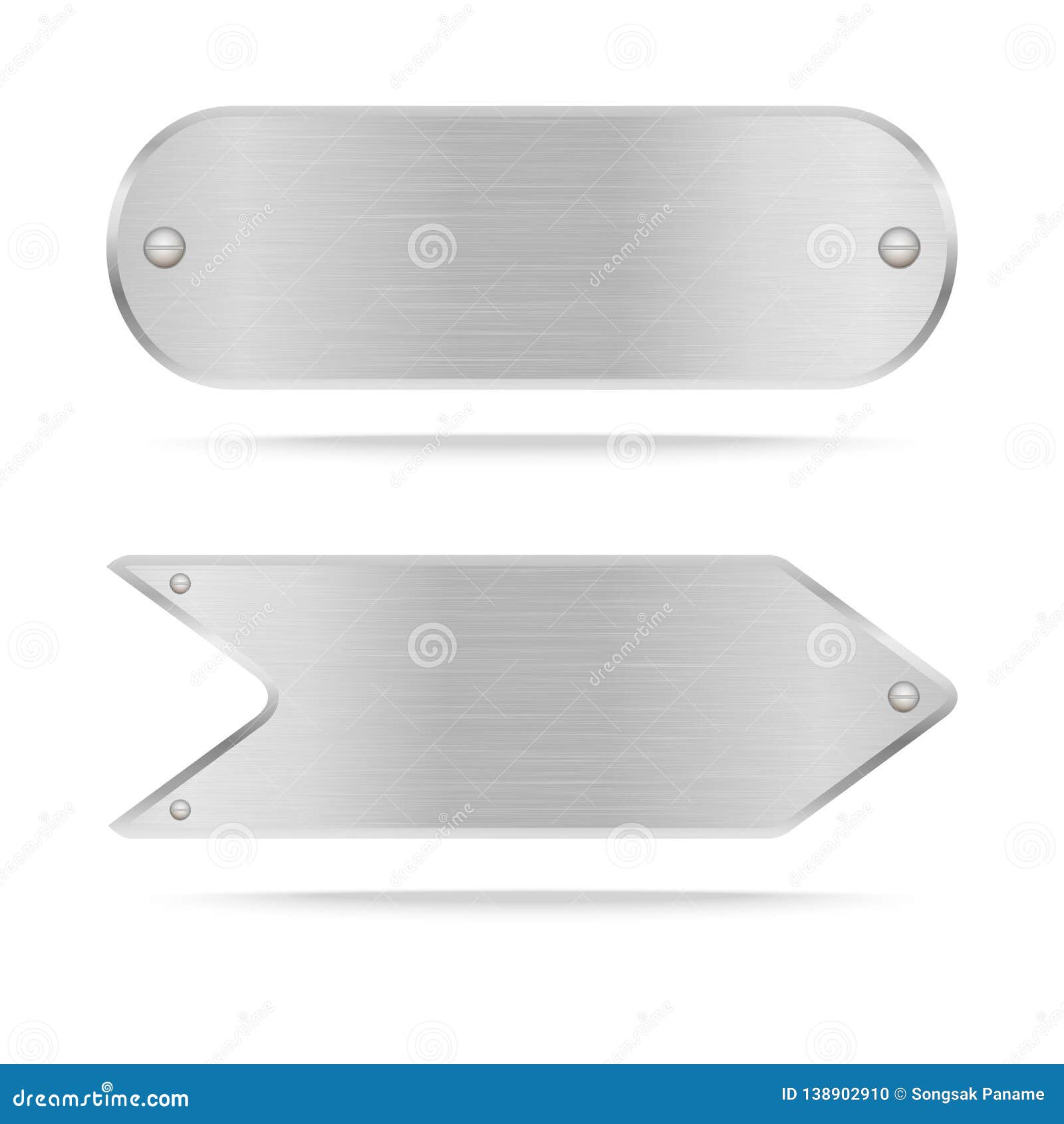 Vector Metal Name Plate or Metal Label with Screws with Screws Stock ...