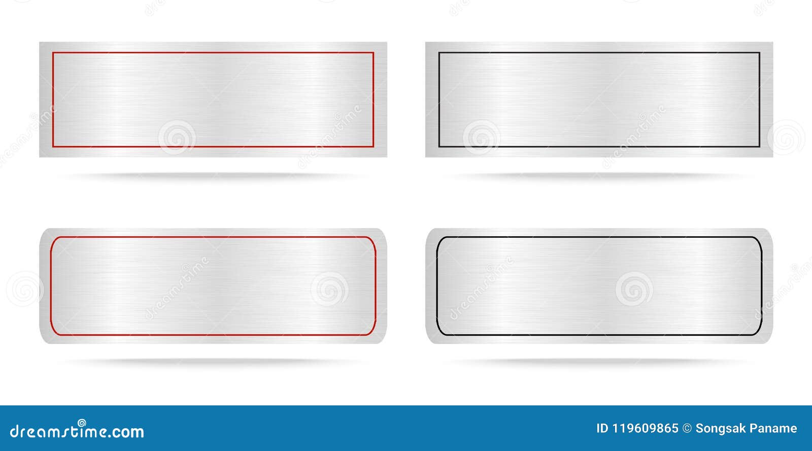 Vector Metal Name Plate Or Metallic Labels | CartoonDealer.com #119609865