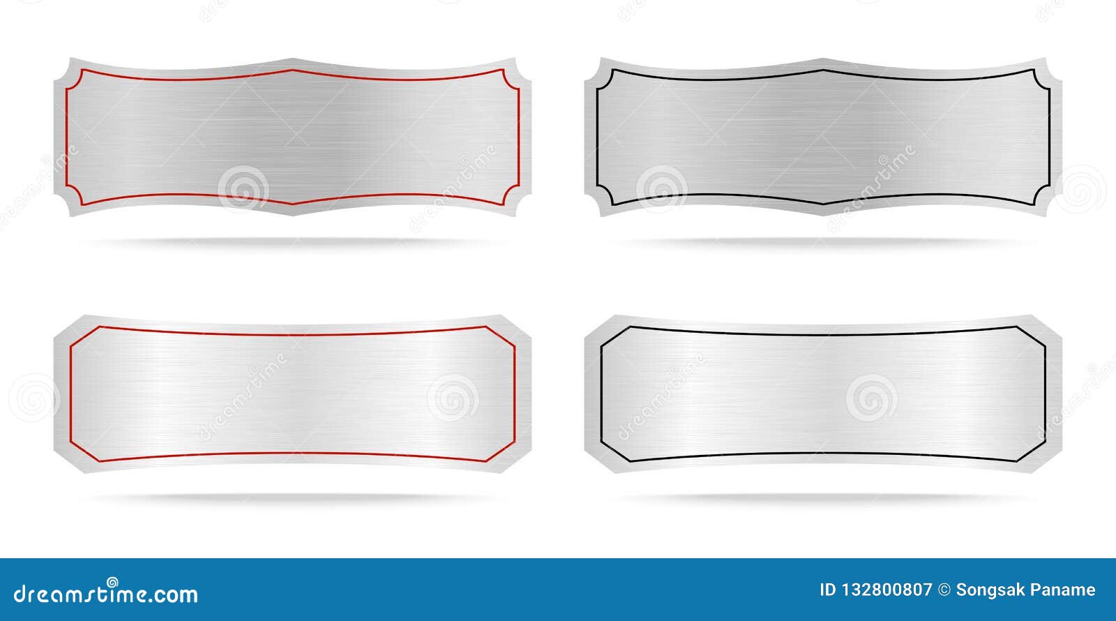 Vector Metal Name Plate or Metallic Labels Stock Vector - Illustration ...