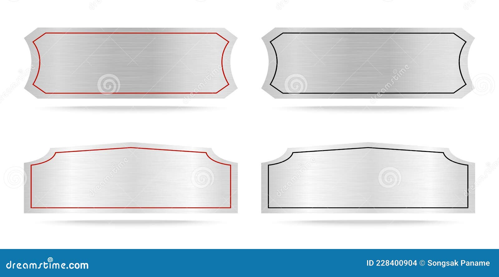 Vector Metal Name Plate or Metallic Labels Stock Vector - Illustration ...