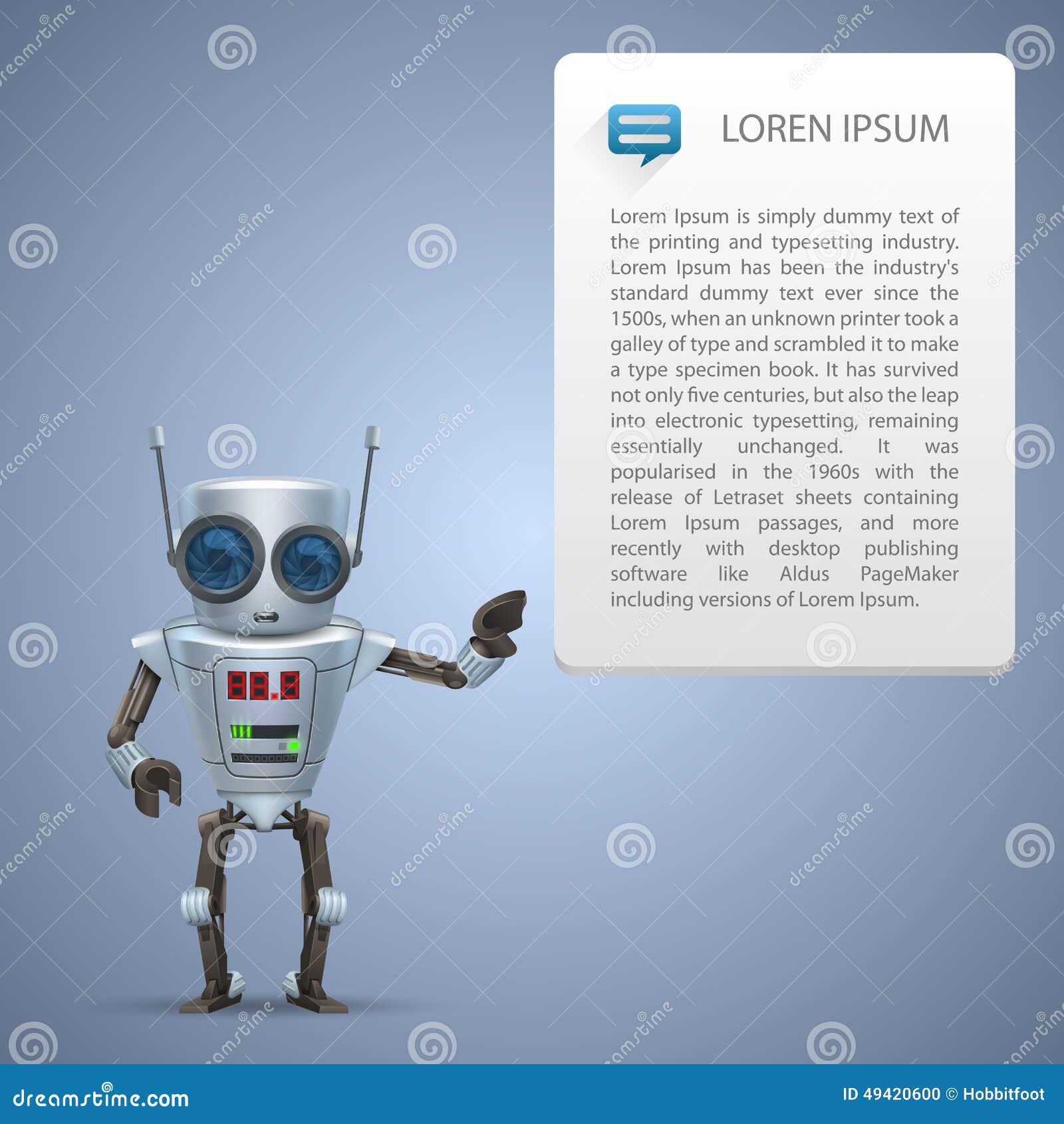 Vector metal robot advert stock vector. Illustration of design - 49420600