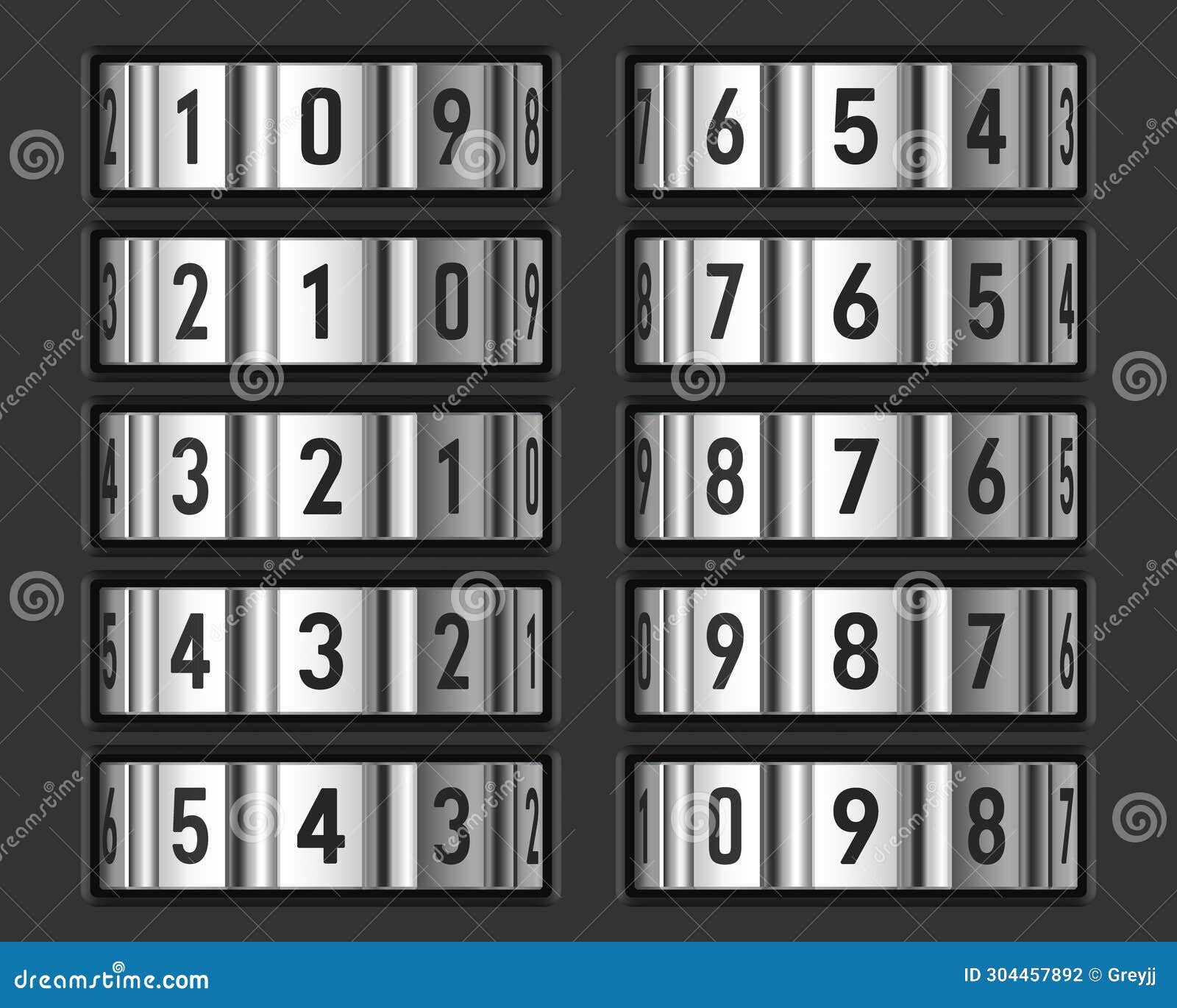 Metal Rotating Discs with Black Numbers for Combination Lock Stock ...