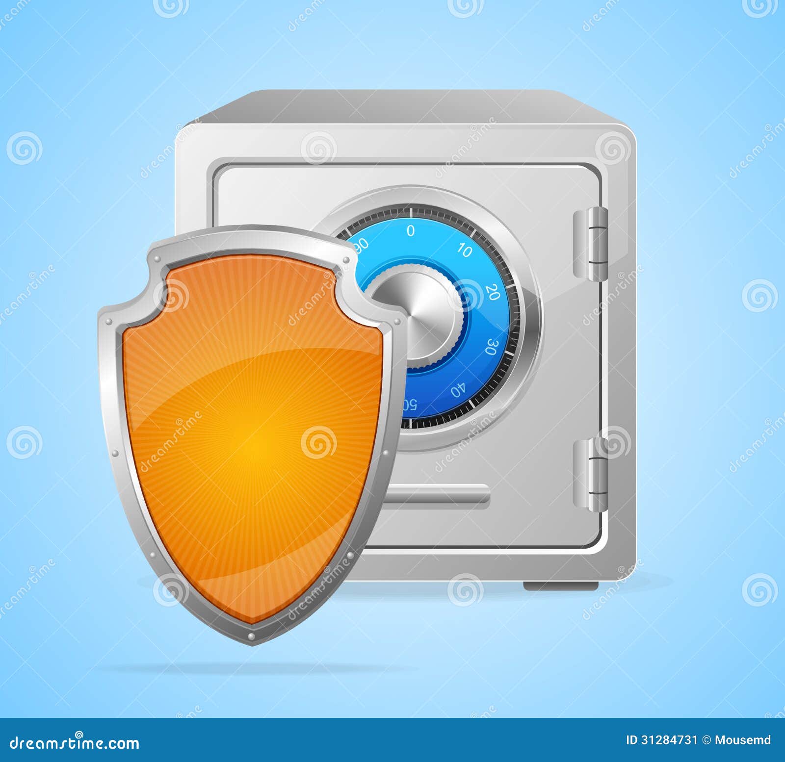 Vector Metal Safe and Shield. Security Concept Stock Vector ...