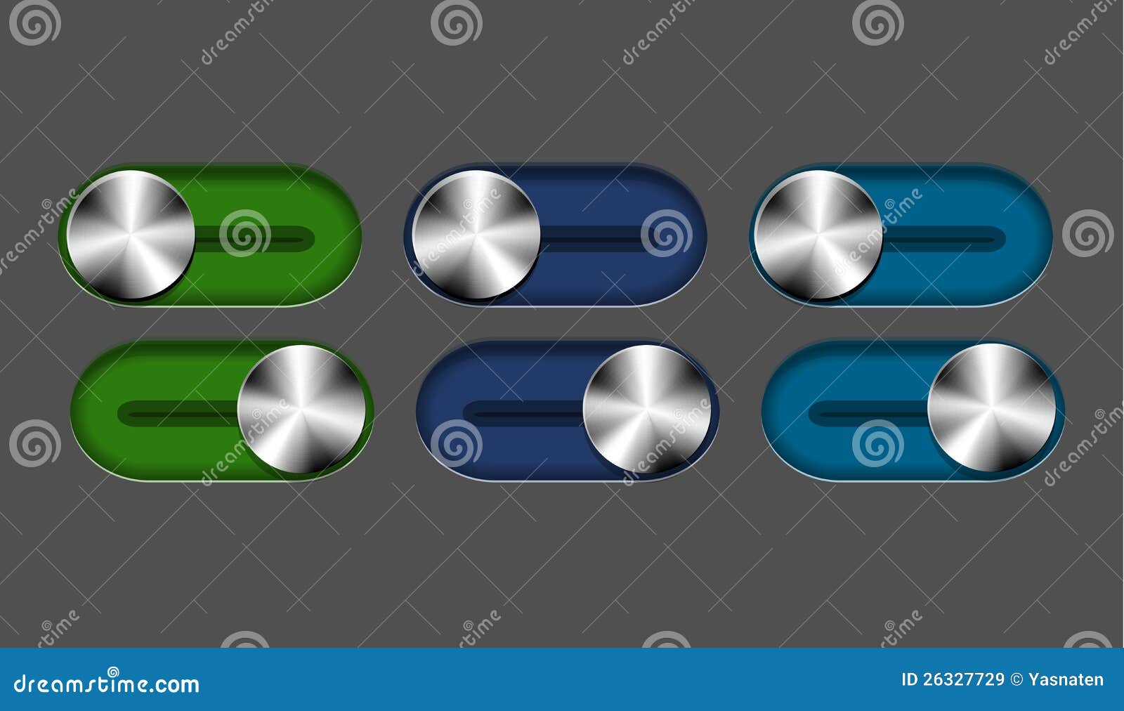 Vector Metal Slide Switch Set Stock Illustration - Illustration of ...