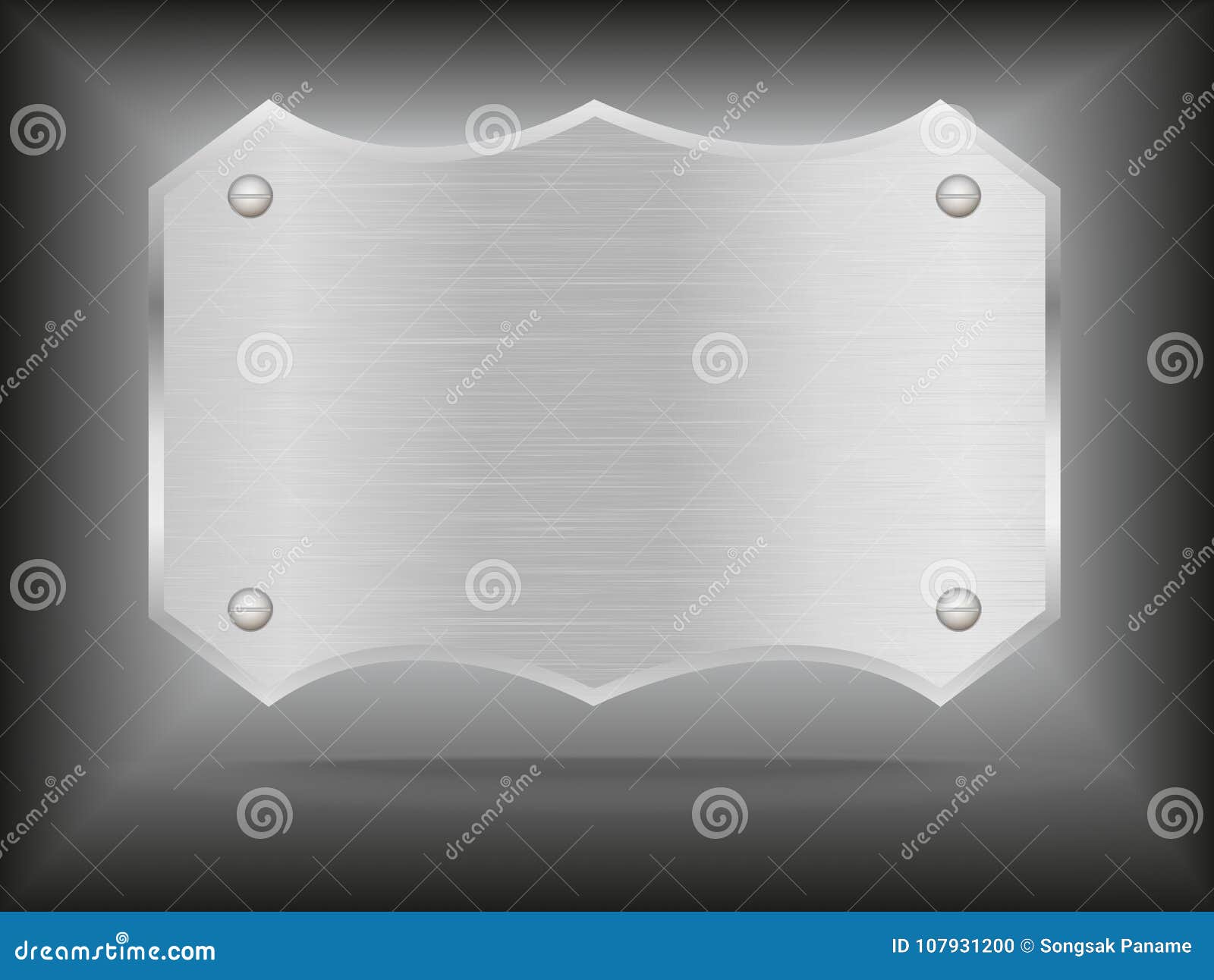 Vector Metal Steel Plate with Screws Stock Vector - Illustration of ...