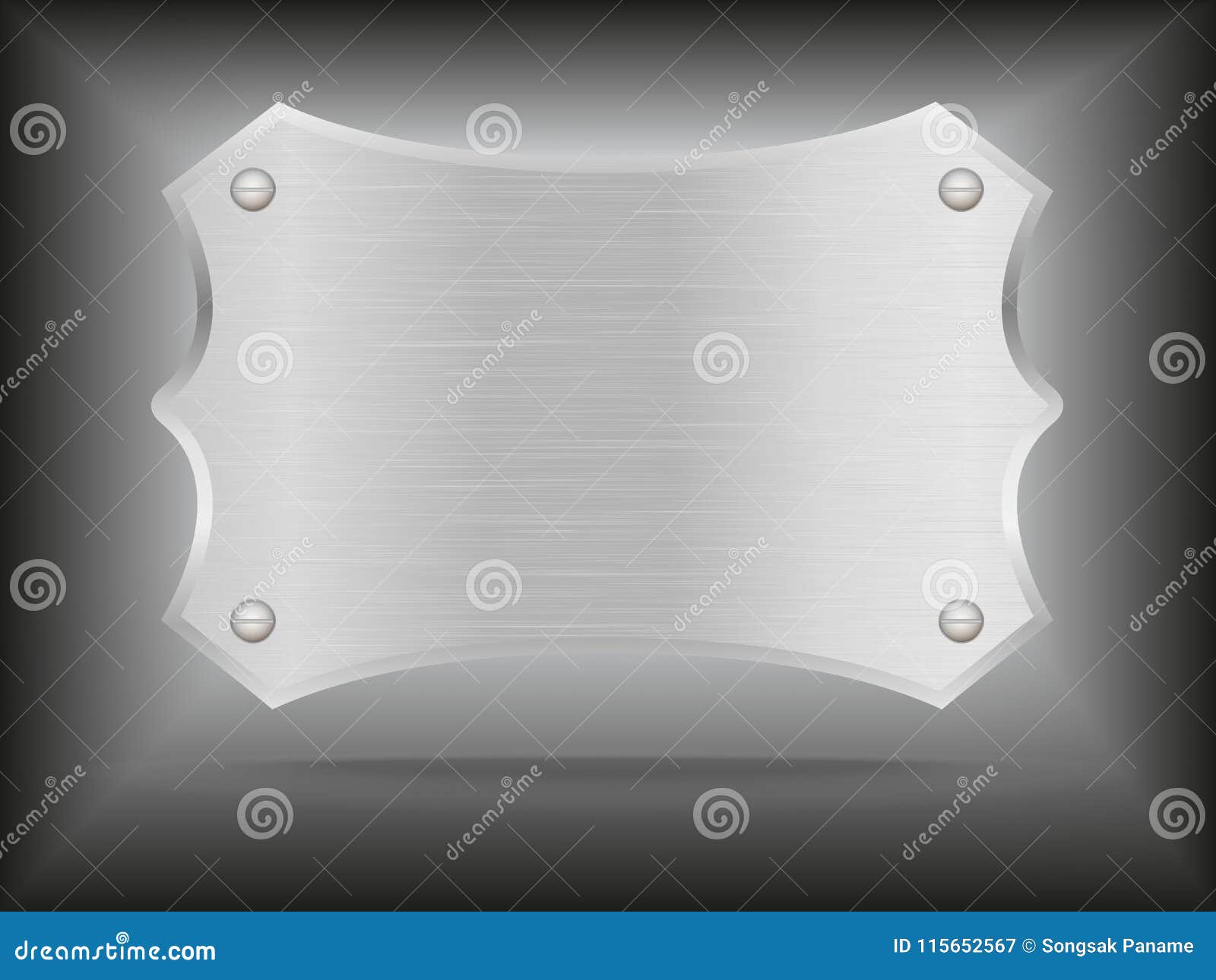 Vector Metal Steel Plate with Screws Stock Vector - Illustration of ...