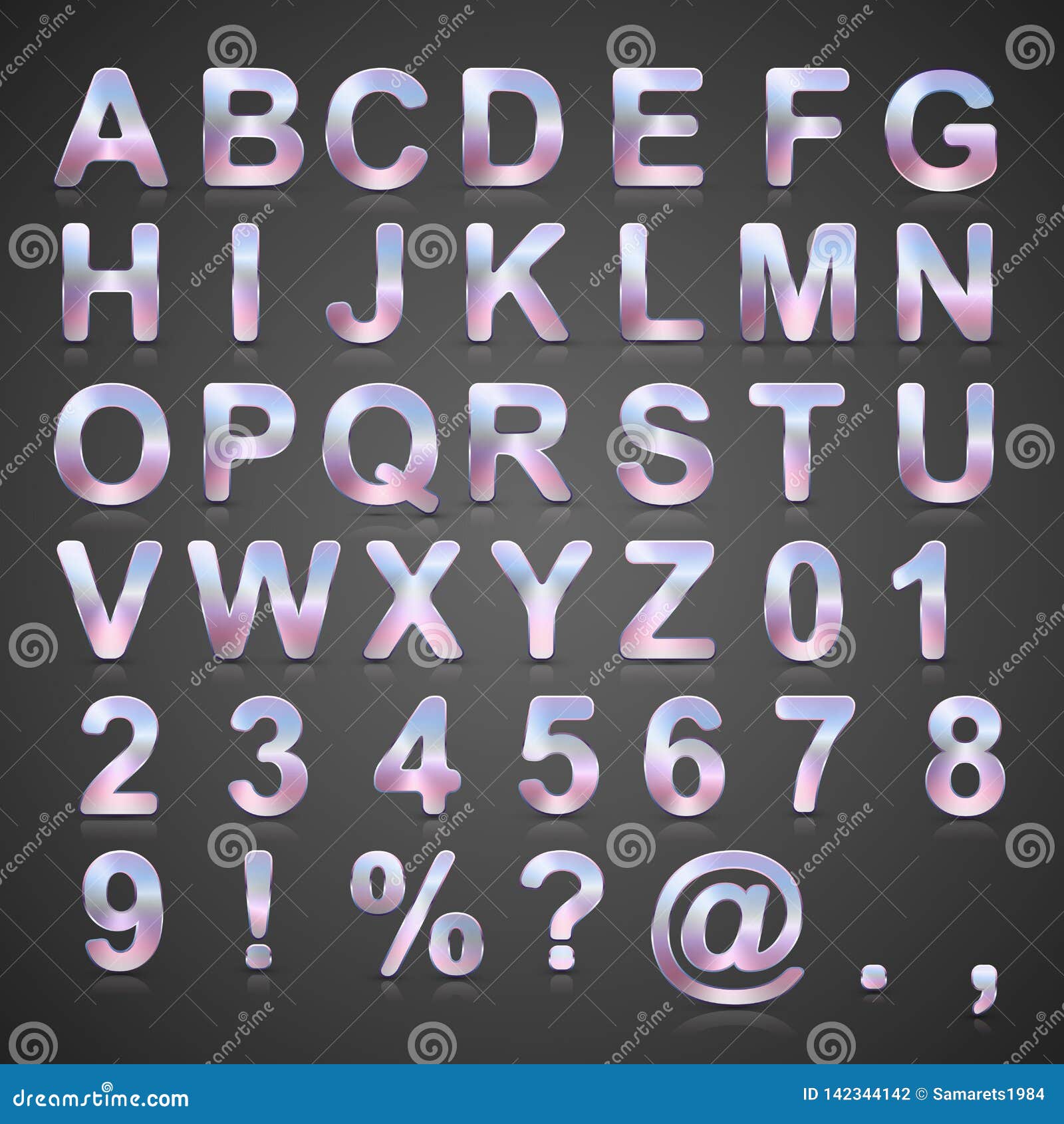 Vector Metallic Alphabet Set Stock Vector - Illustration of modern ...