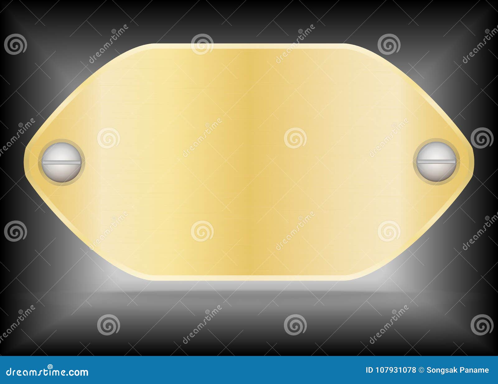 Vector Metallic Gold Name Plate or Gold Label Metal Stock Vector ...