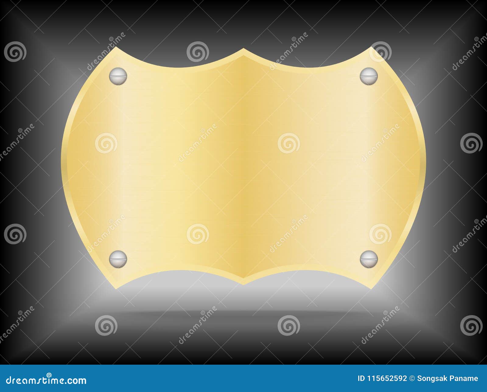 Vector Metallic Gold Name Plate or Gold Label Metal Stock Vector ...