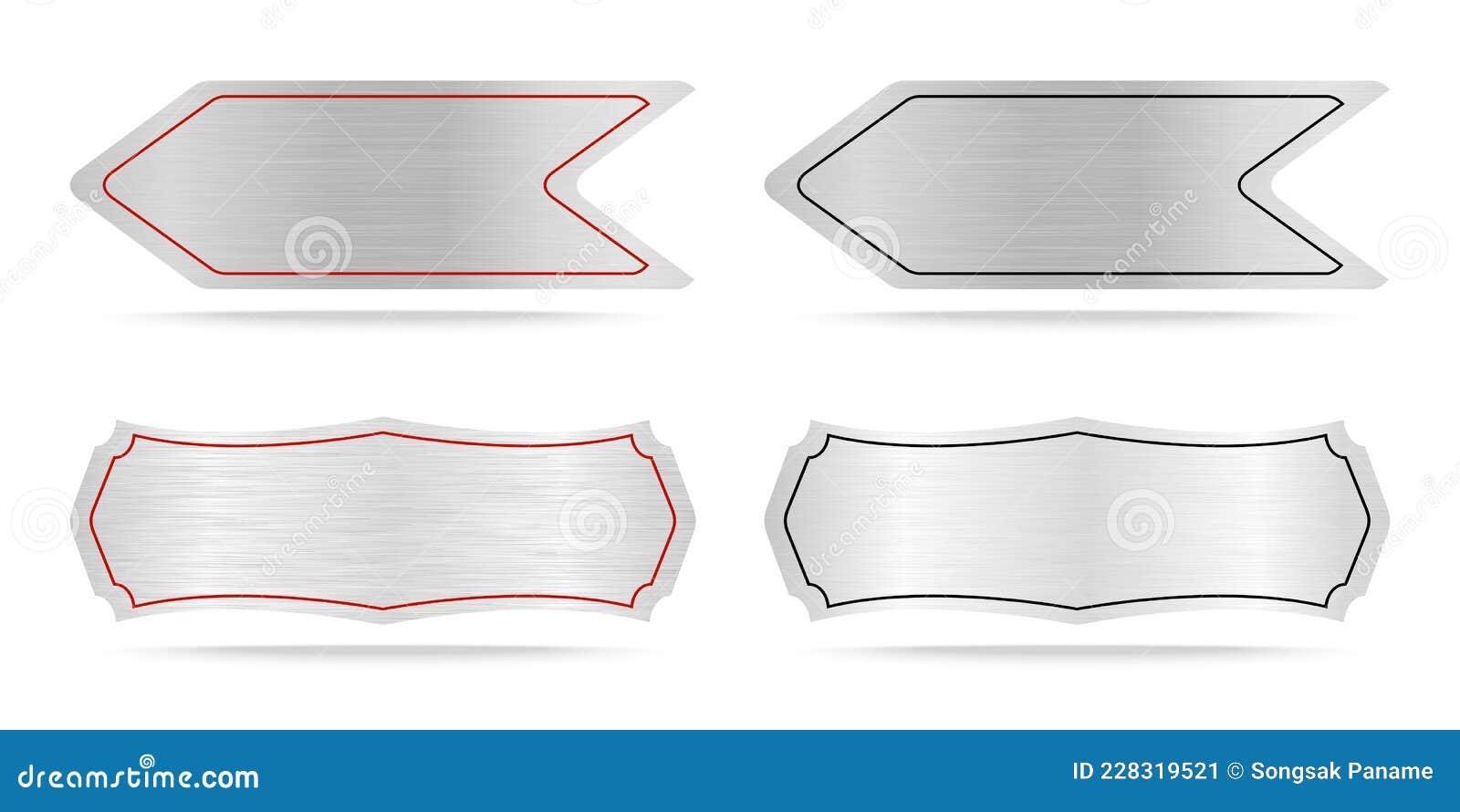 Vector Metallic Name Plate or Metal Label Stock Vector - Illustration ...