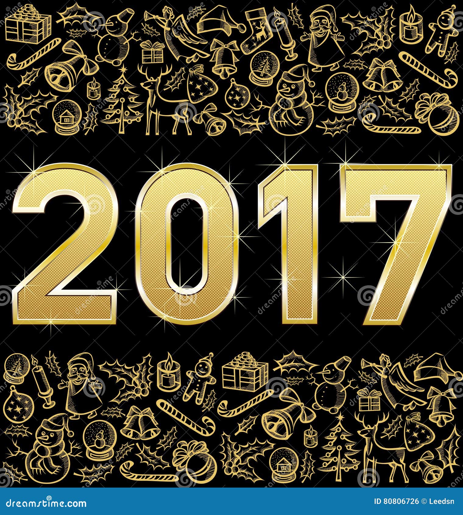 Vector Metallic Numbers 2017 Stock Vector - Illustration of vector ...