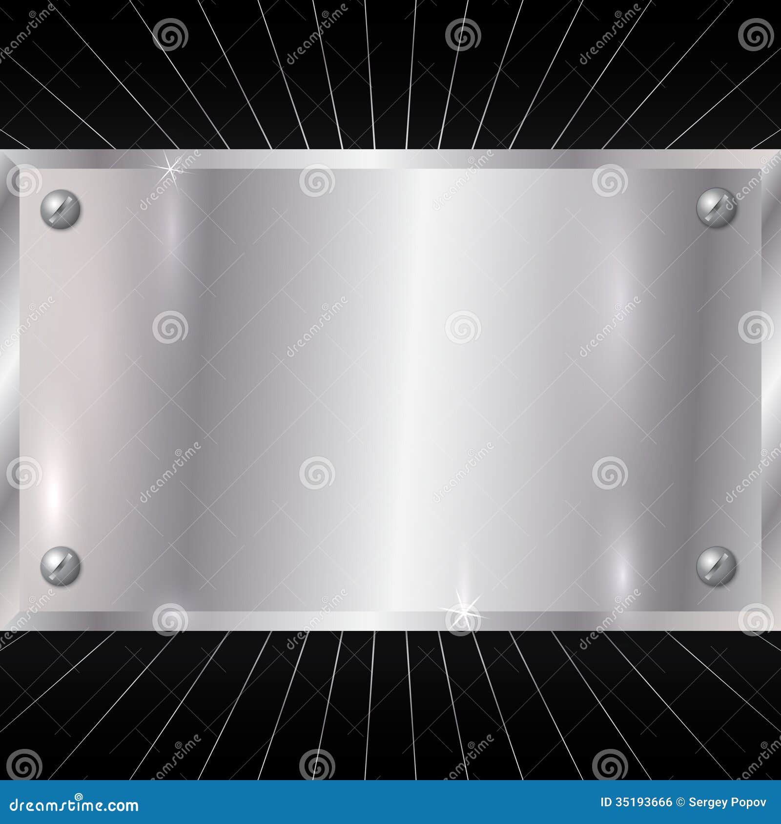 Vector Metallic Silver Plate Stock Vector - Illustration of bright ...