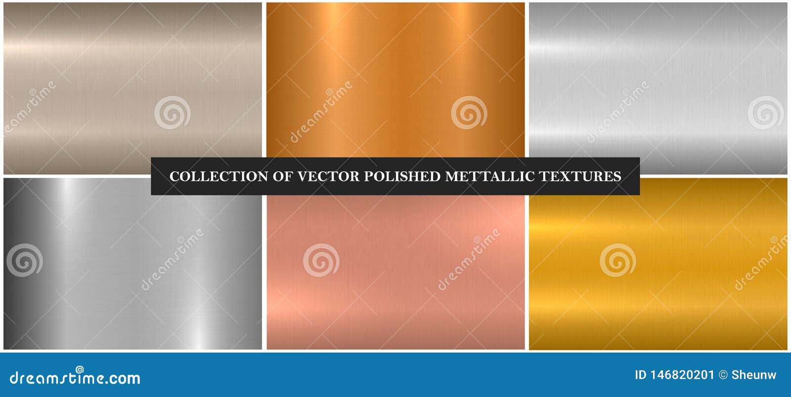 Vector Metallic Smooth Textures. Bright Color Gradient Iron Backgrounds ...