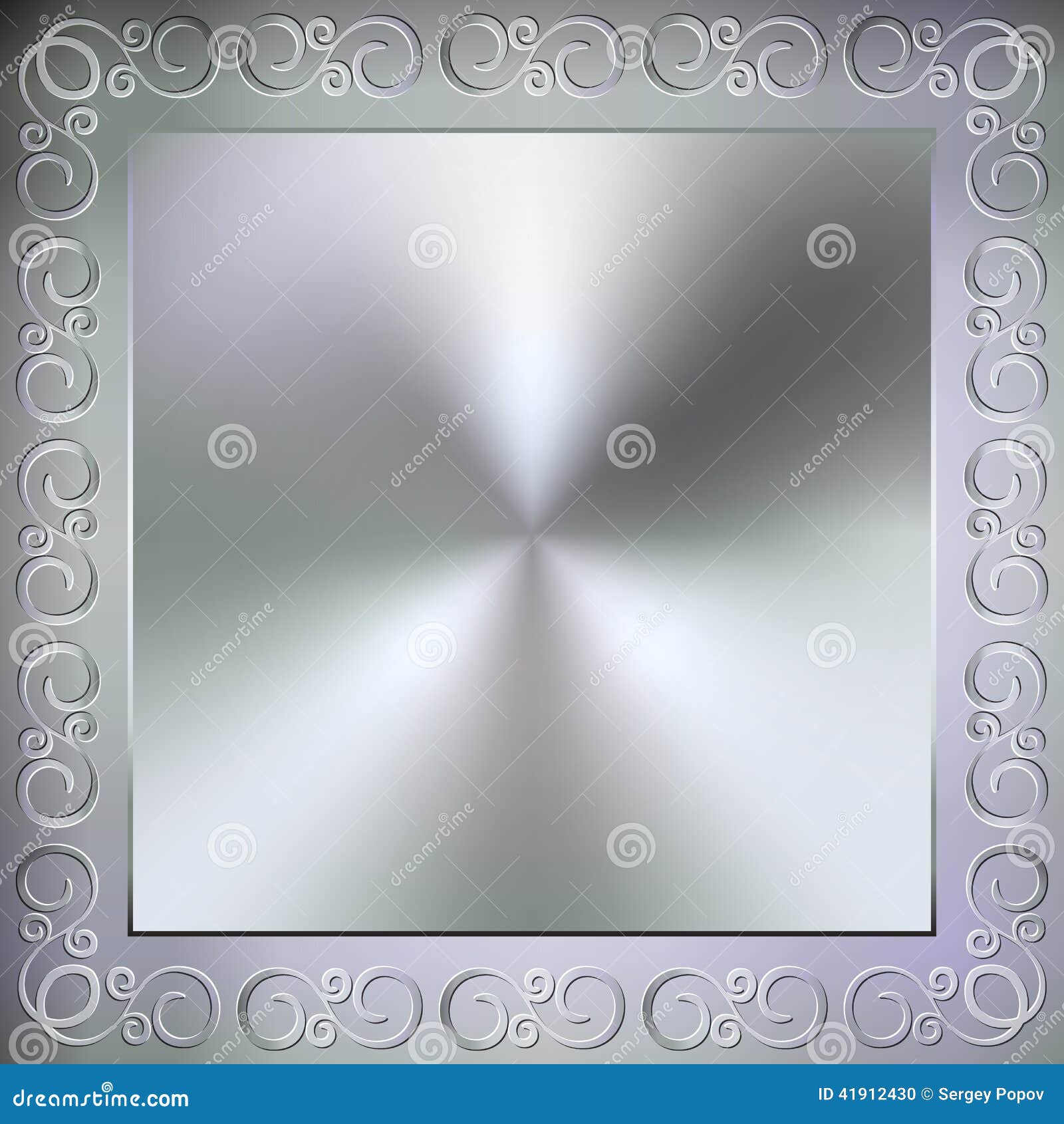 Vector Metallic Square Background with Frame and Stock Vector ...