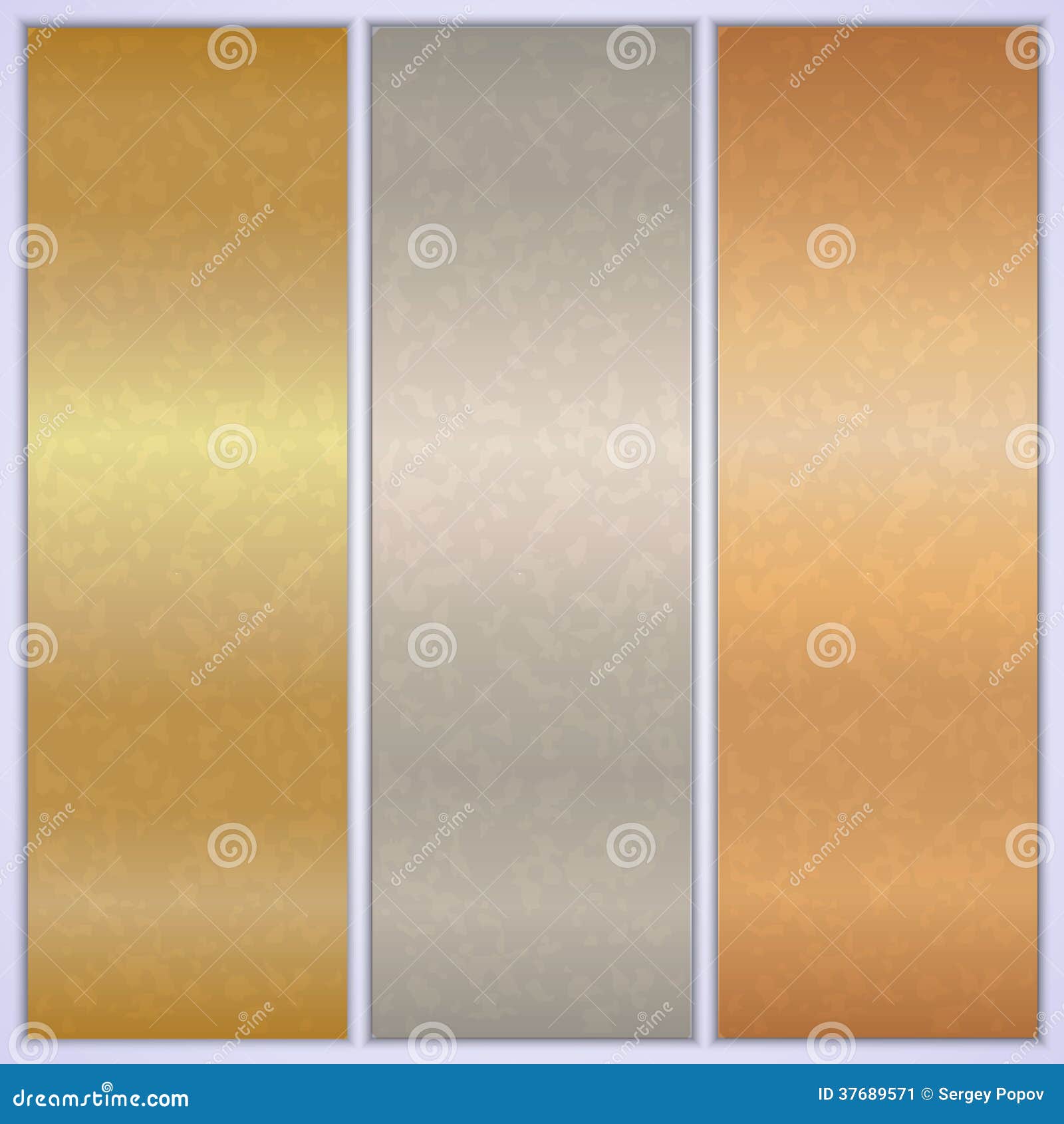 Vector Metallic Texture Banner Templates Stock Vector - Illustration of ...