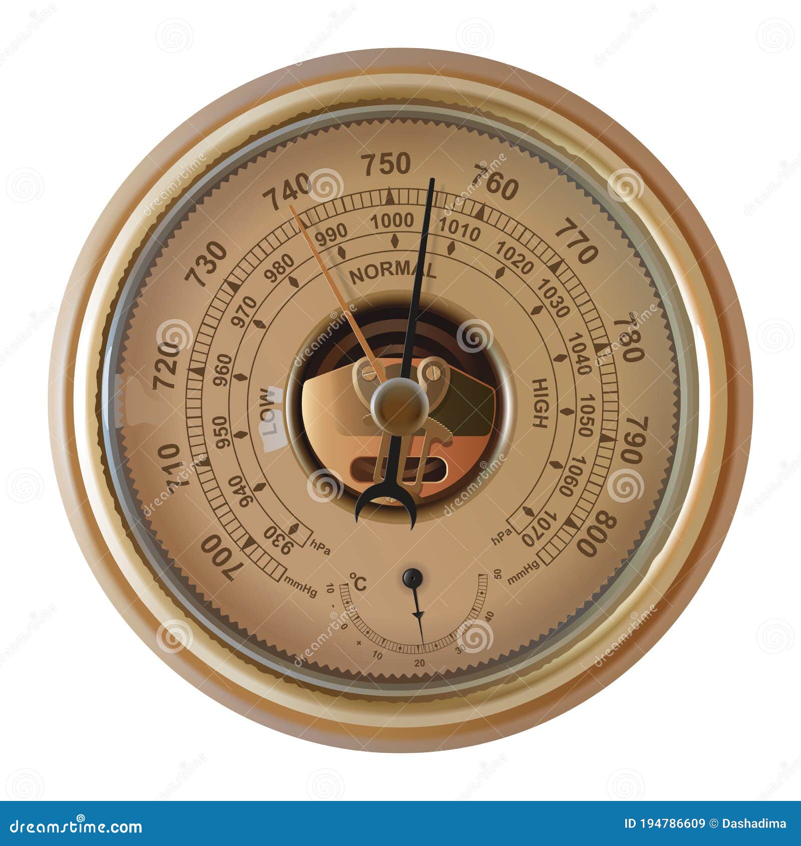 Vector Meteorological Barometer Stock Vector - Illustration of ...