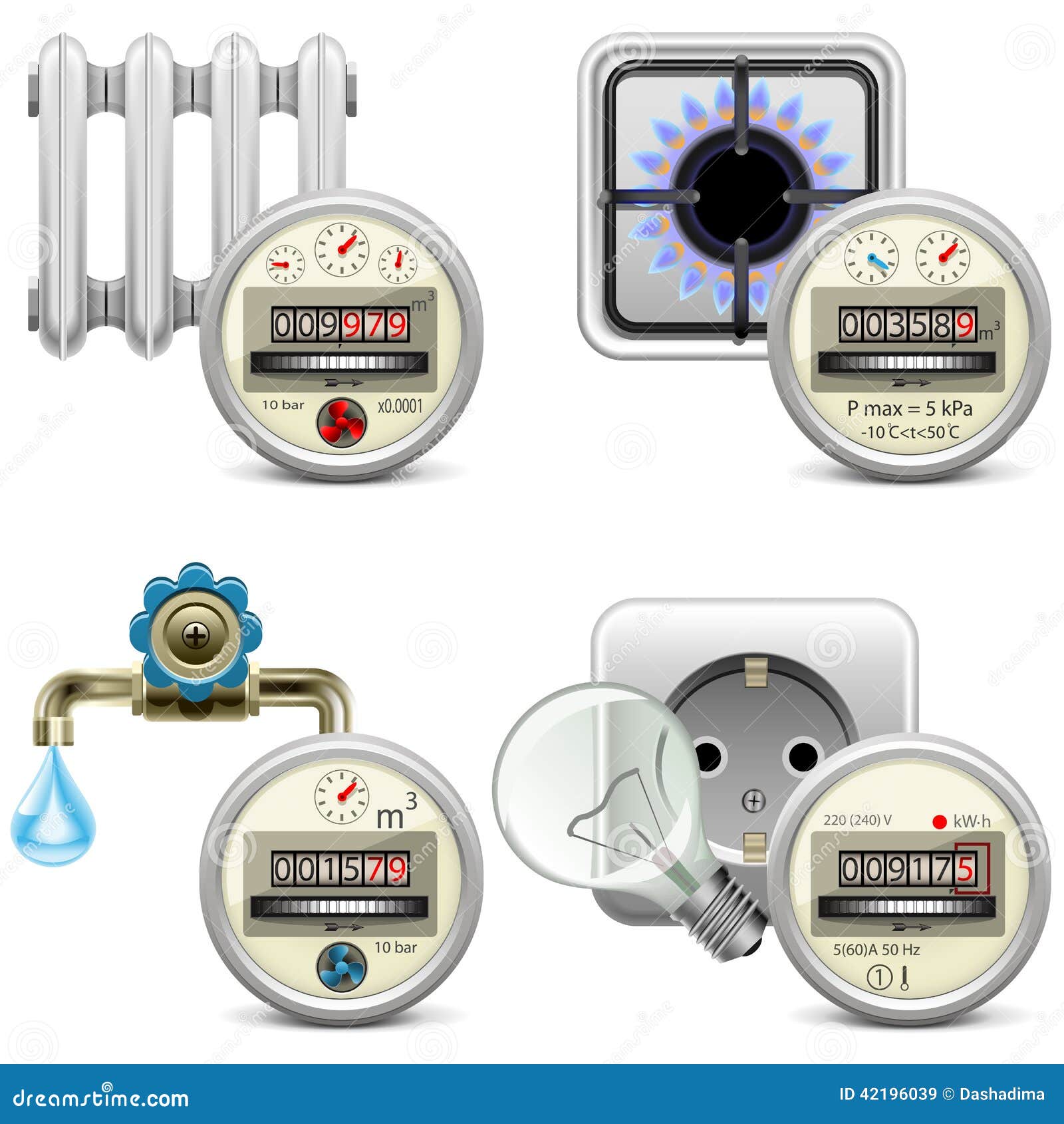 Vector Meter Icons stock vector. Illustration of pressure - 42196039