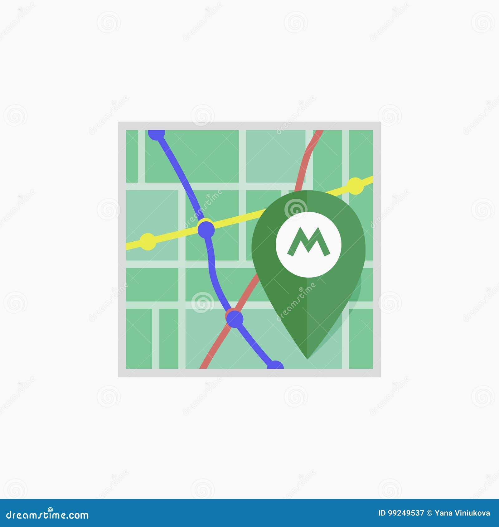 Vector Metro Icon. Isolated Map Stock Vector - Illustration of ...