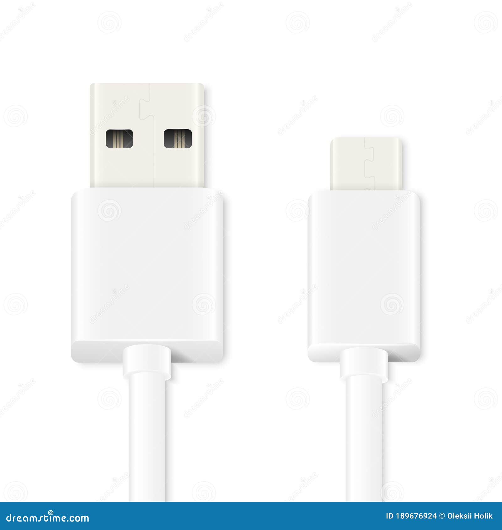 Vector Micro Usb Cable.isolated on White Stock Illustration ...