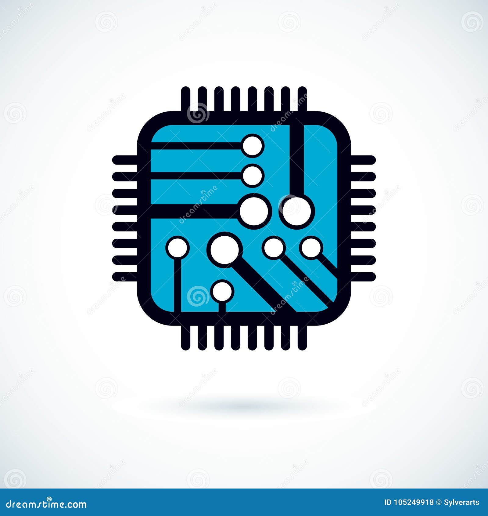Vector Microchip Design, Cpu. Information Communication Technology ...