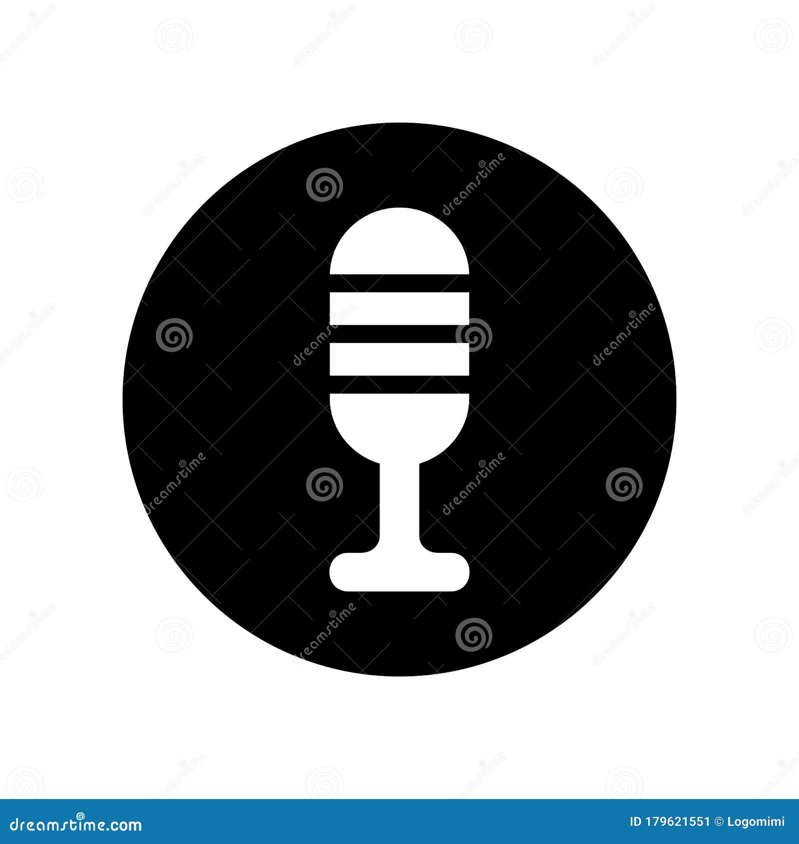 Vector Microphone Icon Design, Isolated on White Background, Black and ...